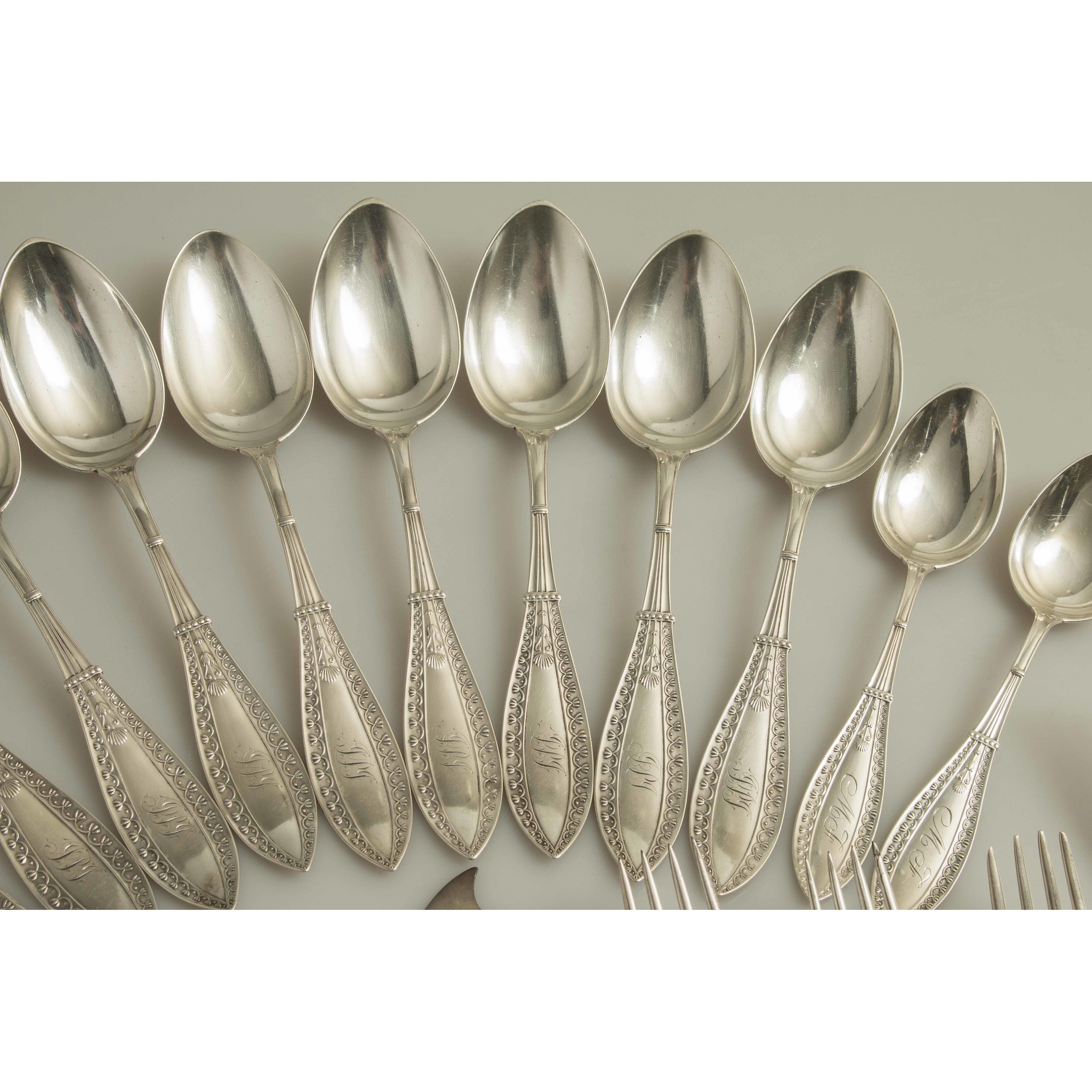 Coin Silver Flatware, Olympic Pattern | Witherell's Auction House