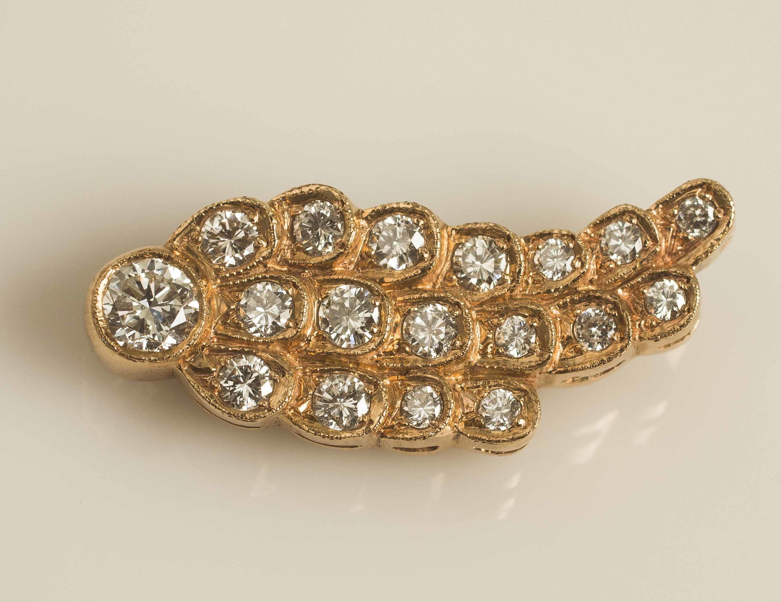 14k Gold Diamond Brooch | Witherell's Auction House