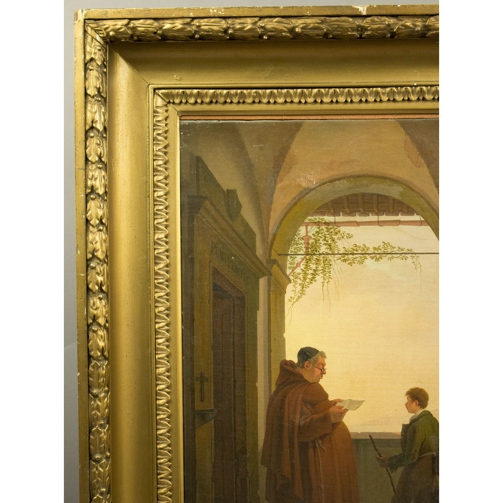 19th Century Painting of a Priest & Traveling Youth | Witherell's ...