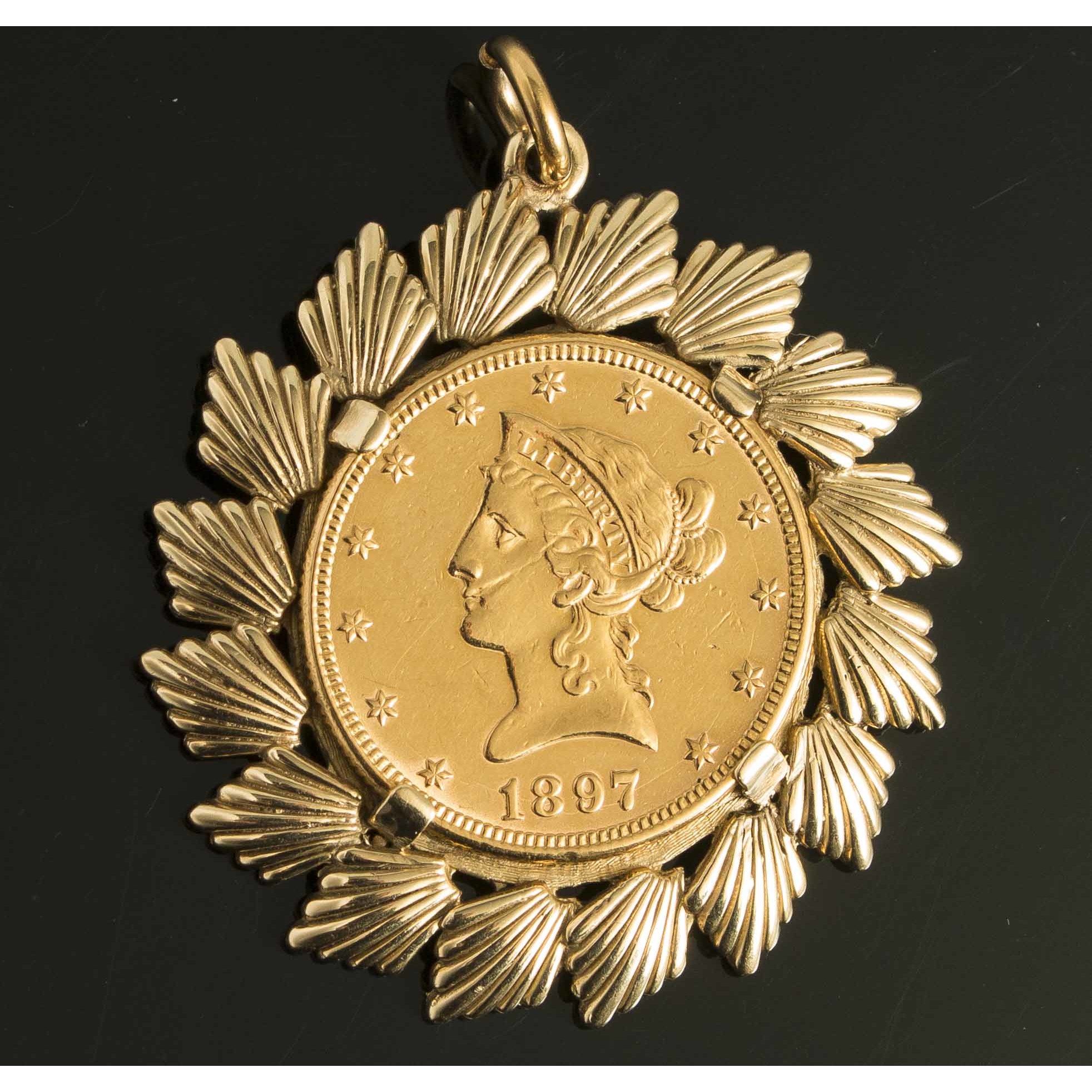 1897 Liberty Head $10 Gold Coin With 14K Bezel | Witherell's Auction House