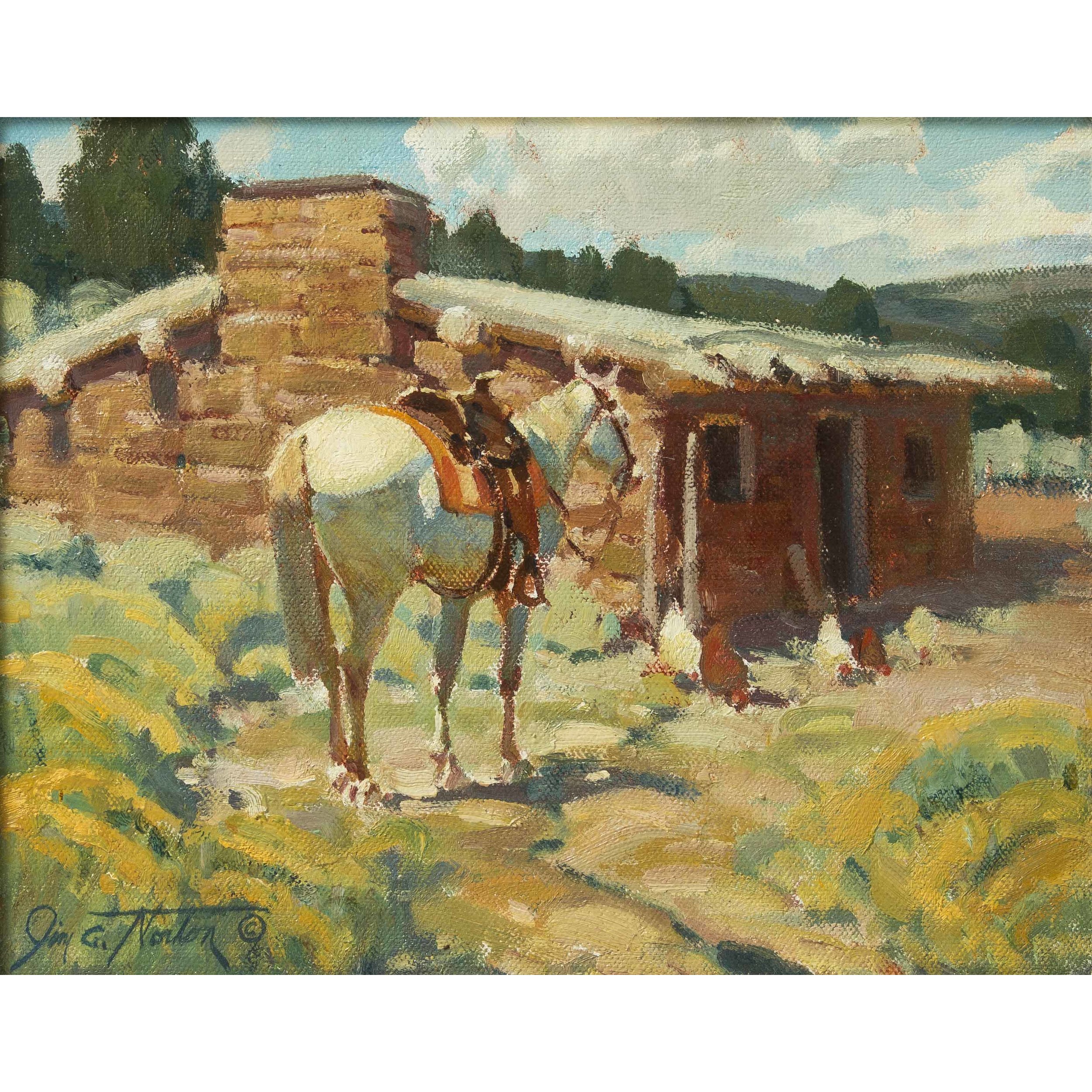 Jim Norton Painting, "At The Homestead, 1983" | Witherell's Auction House