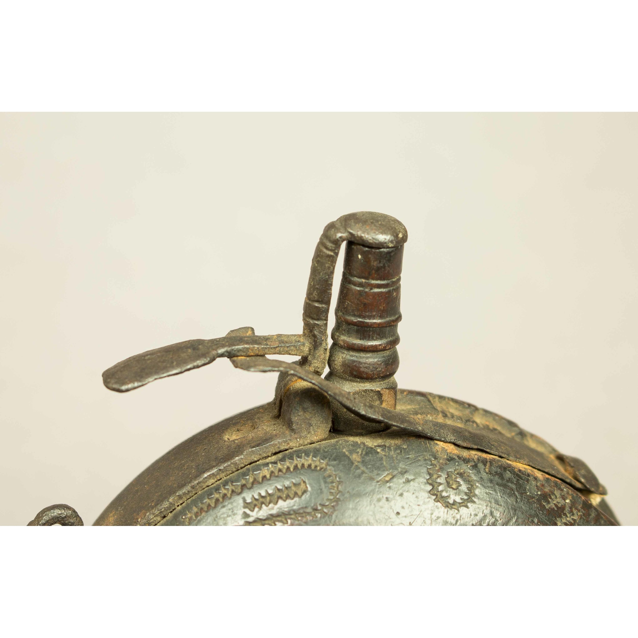 Antique Round Wooden Powder Flask | Witherell's Auction House