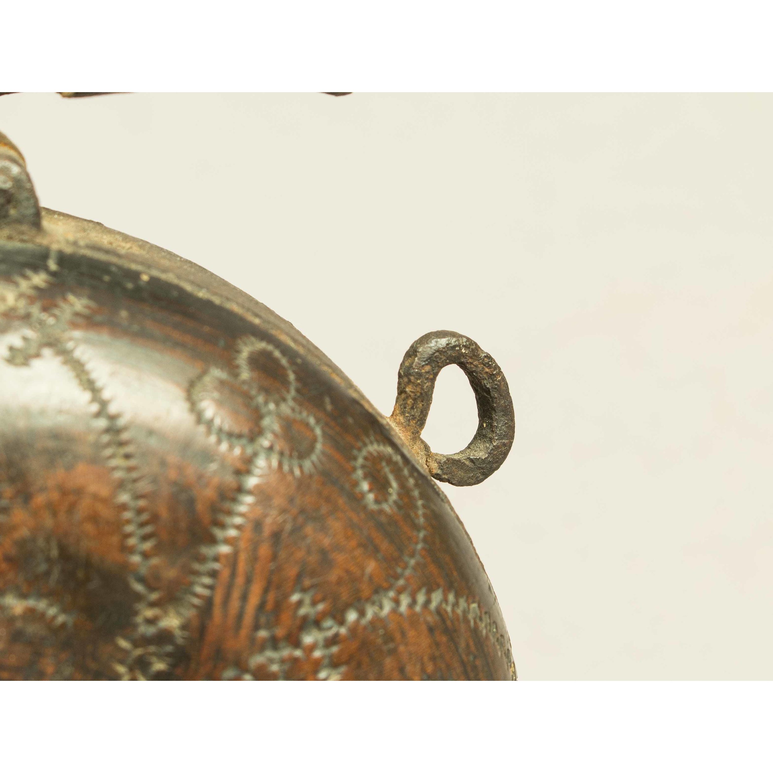 Antique Round Wooden Powder Flask | Witherell's Auction House