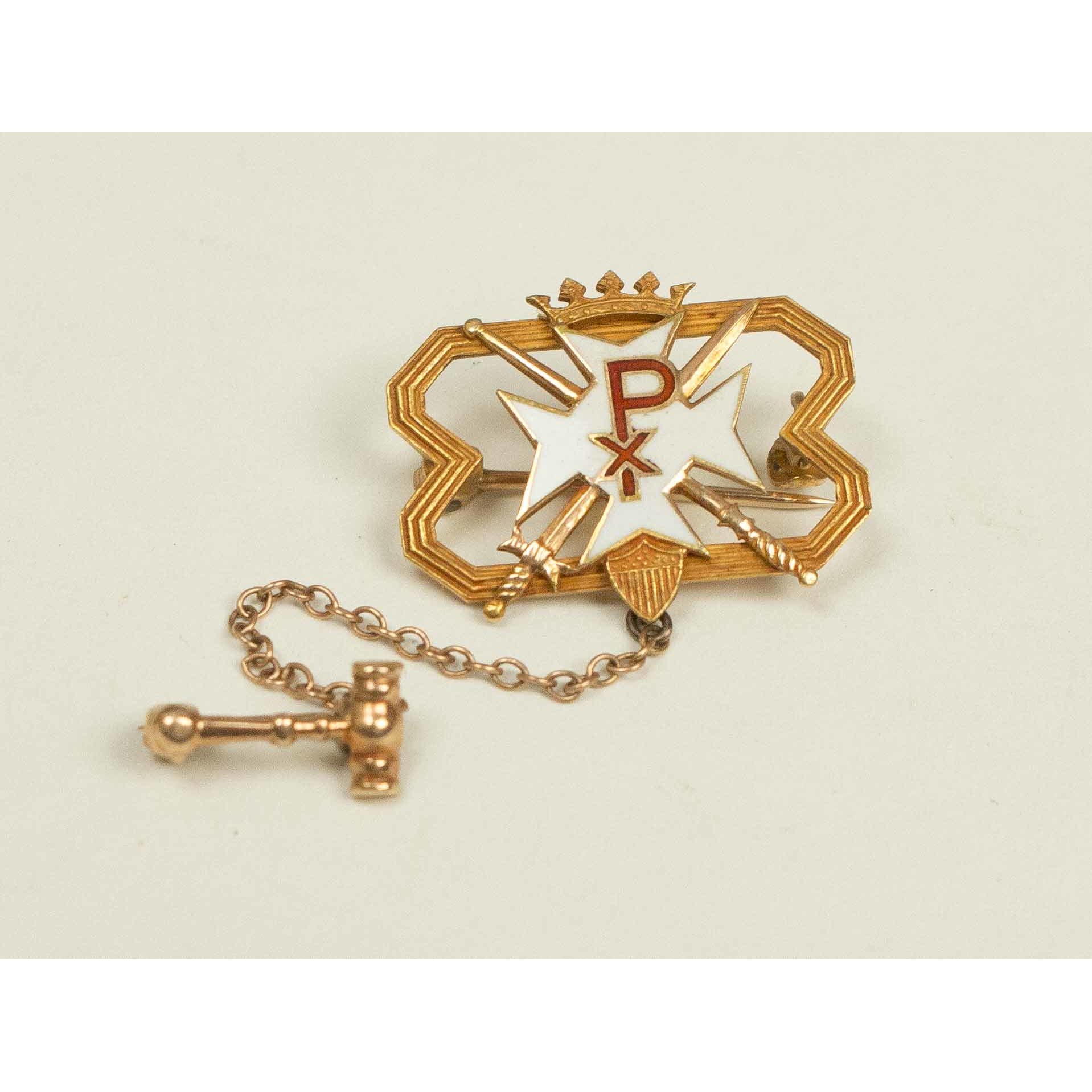 14k Gold Enamel Pin in Original Case | Witherell's Auction House