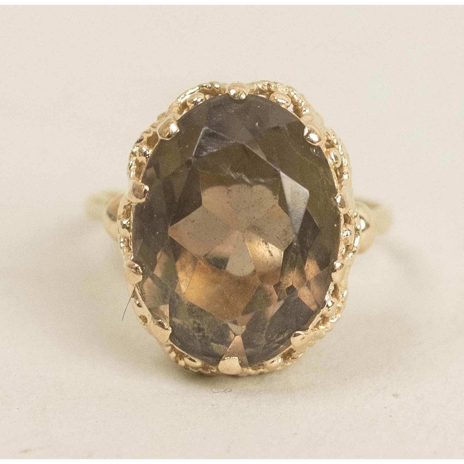 Assorted Amber/Smoky Quartz Rings | Witherell's Auction House