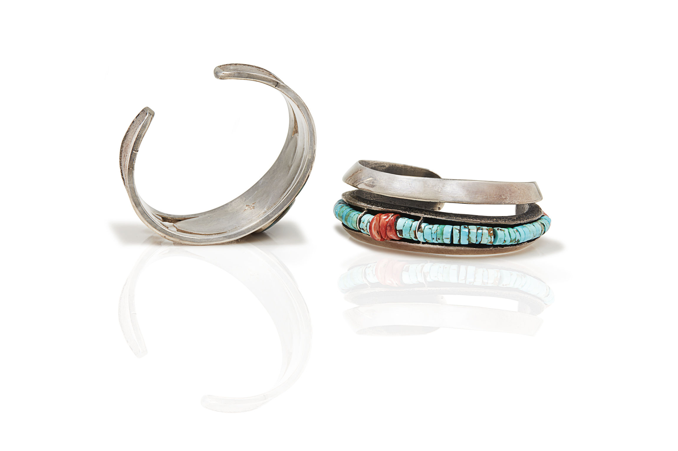 Two Preston Monongye (Hopi, 1927-1987) Sterling Cuffs | Witherell's ...