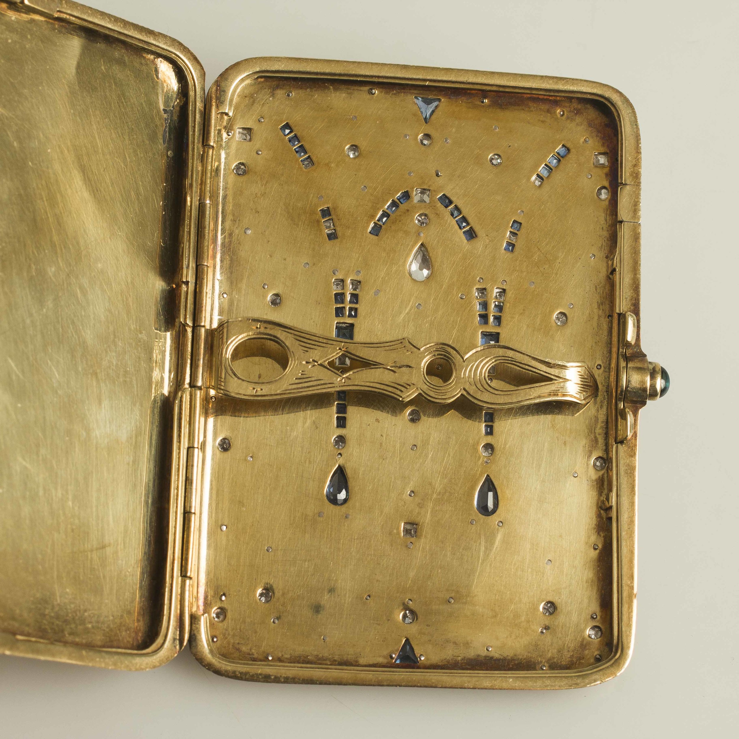 Diamond Sapphire 14k Gold Cigarette Case | Witherell's Auction House