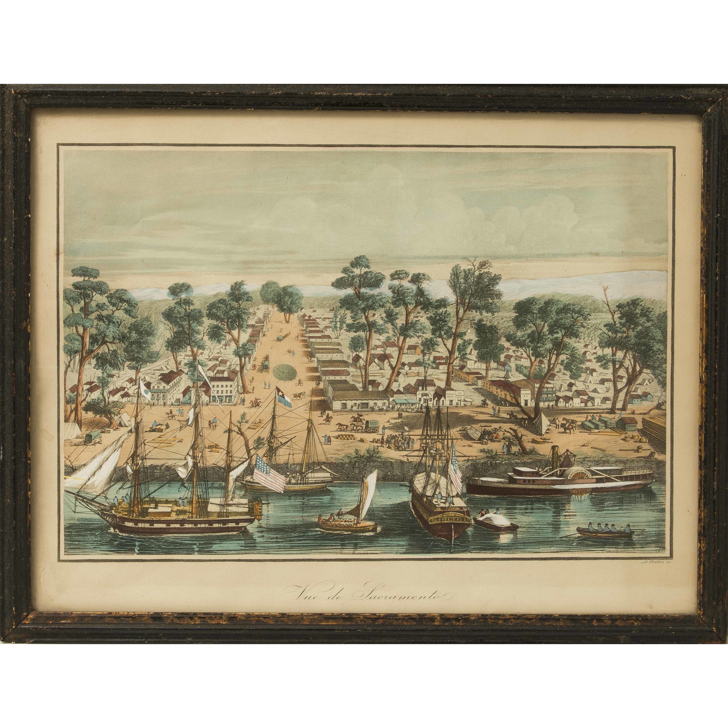 Lithograph View of Sacramento, Louis Le Breton | Witherell's Auction House