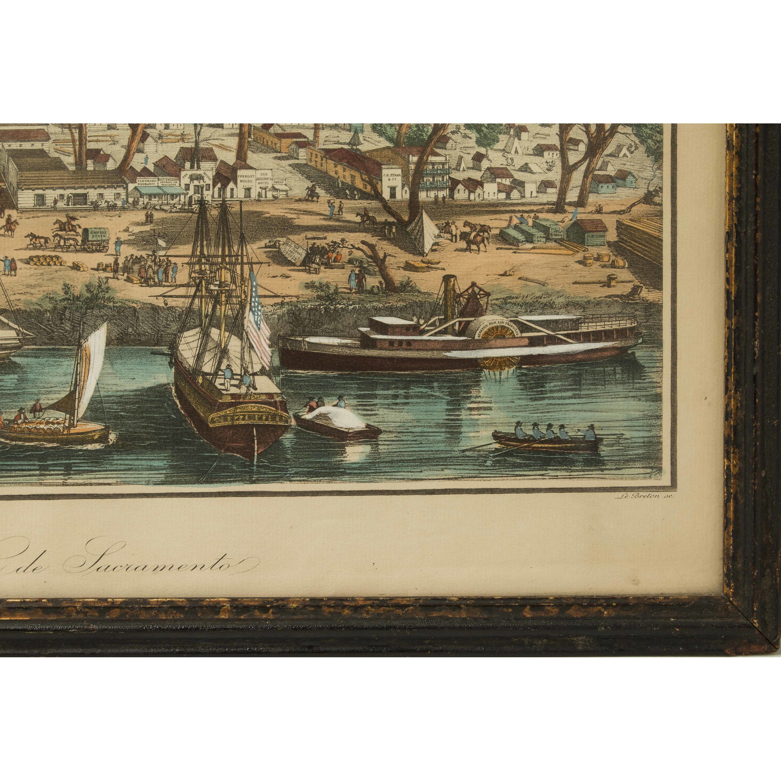Lithograph View of Sacramento, Louis Le Breton | Witherell's Auction House