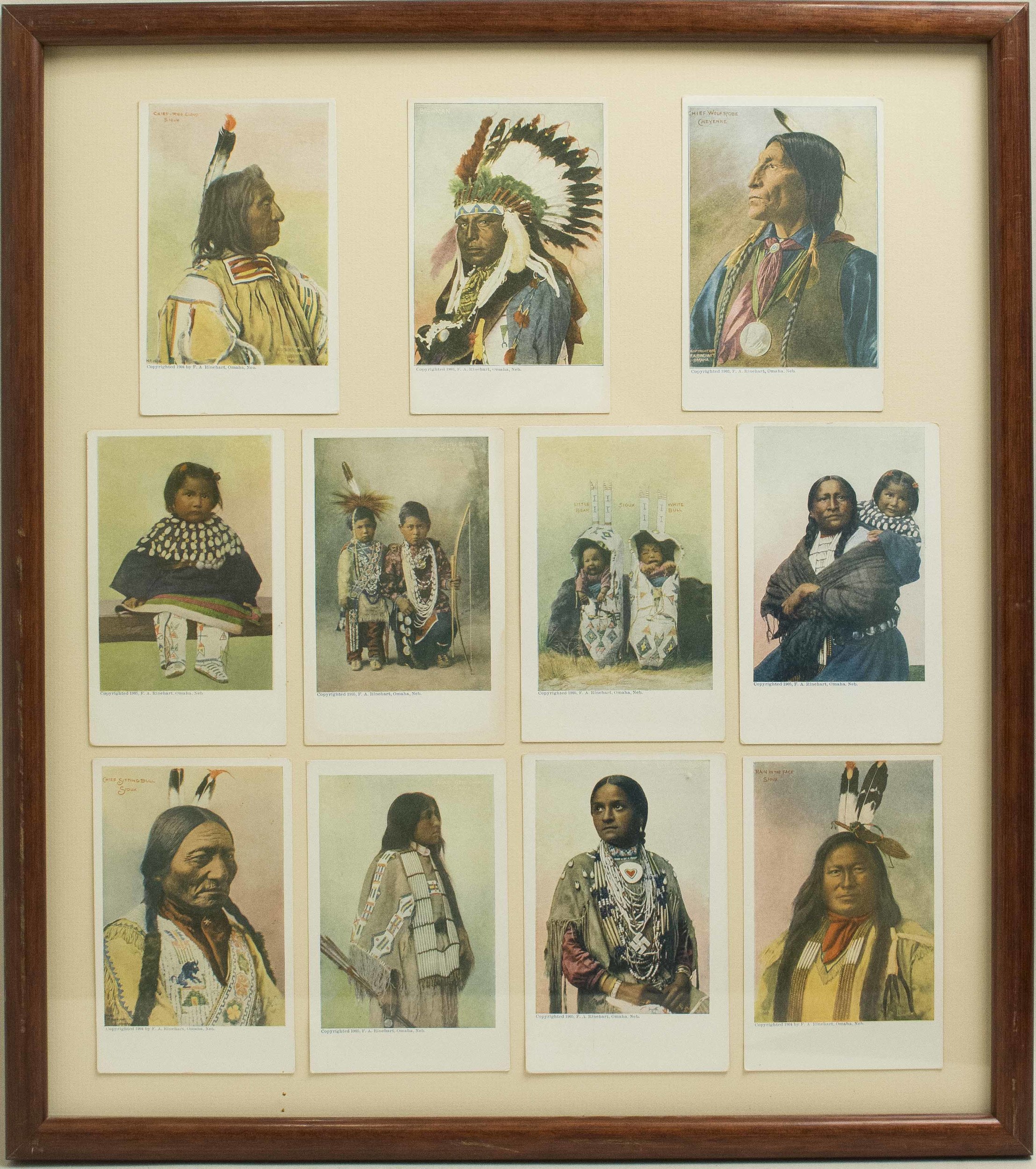 11 Framed Native American Postcards | Witherell's Auction House