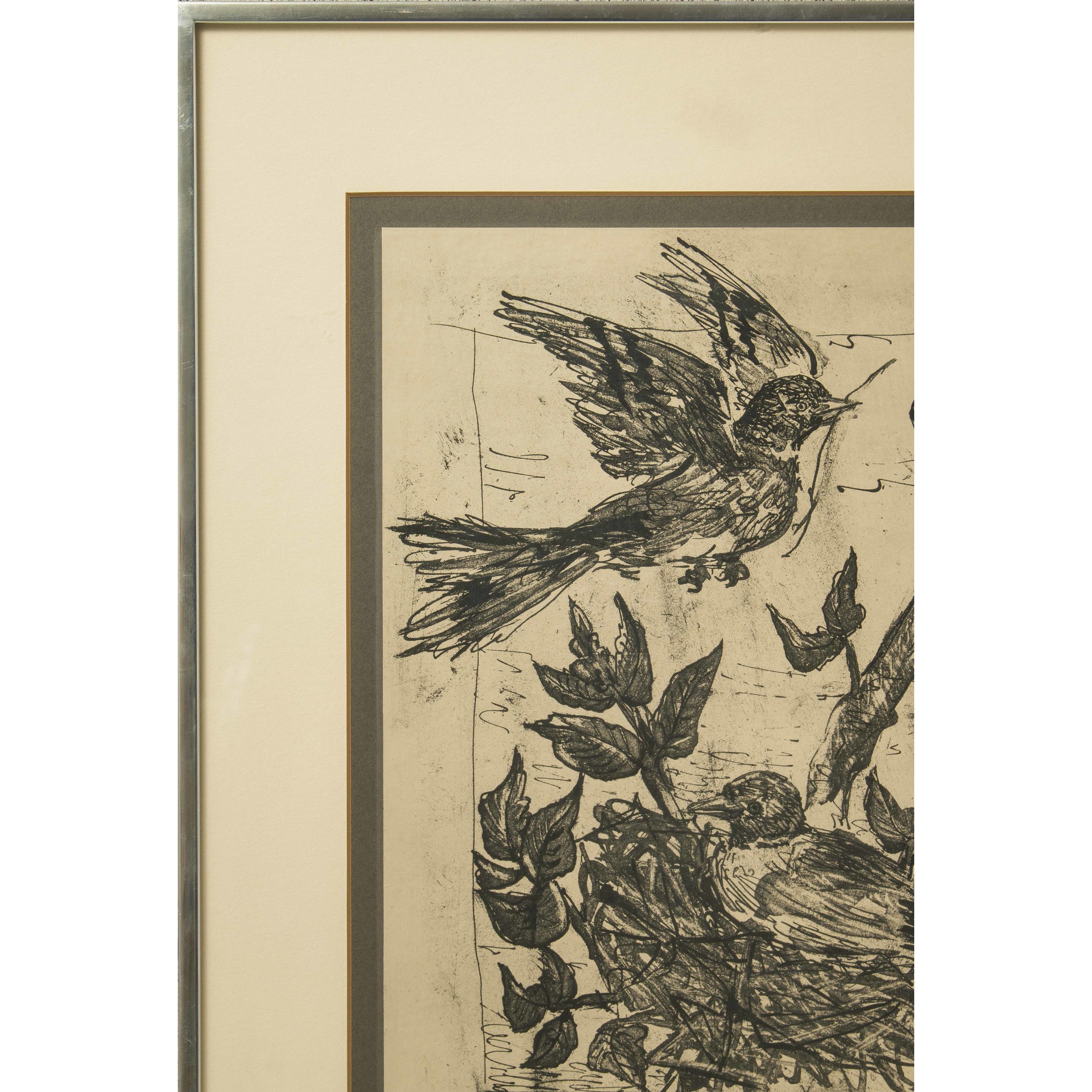 "Birds in Nest" Print, in the style of Picasso | Witherell's Auction House