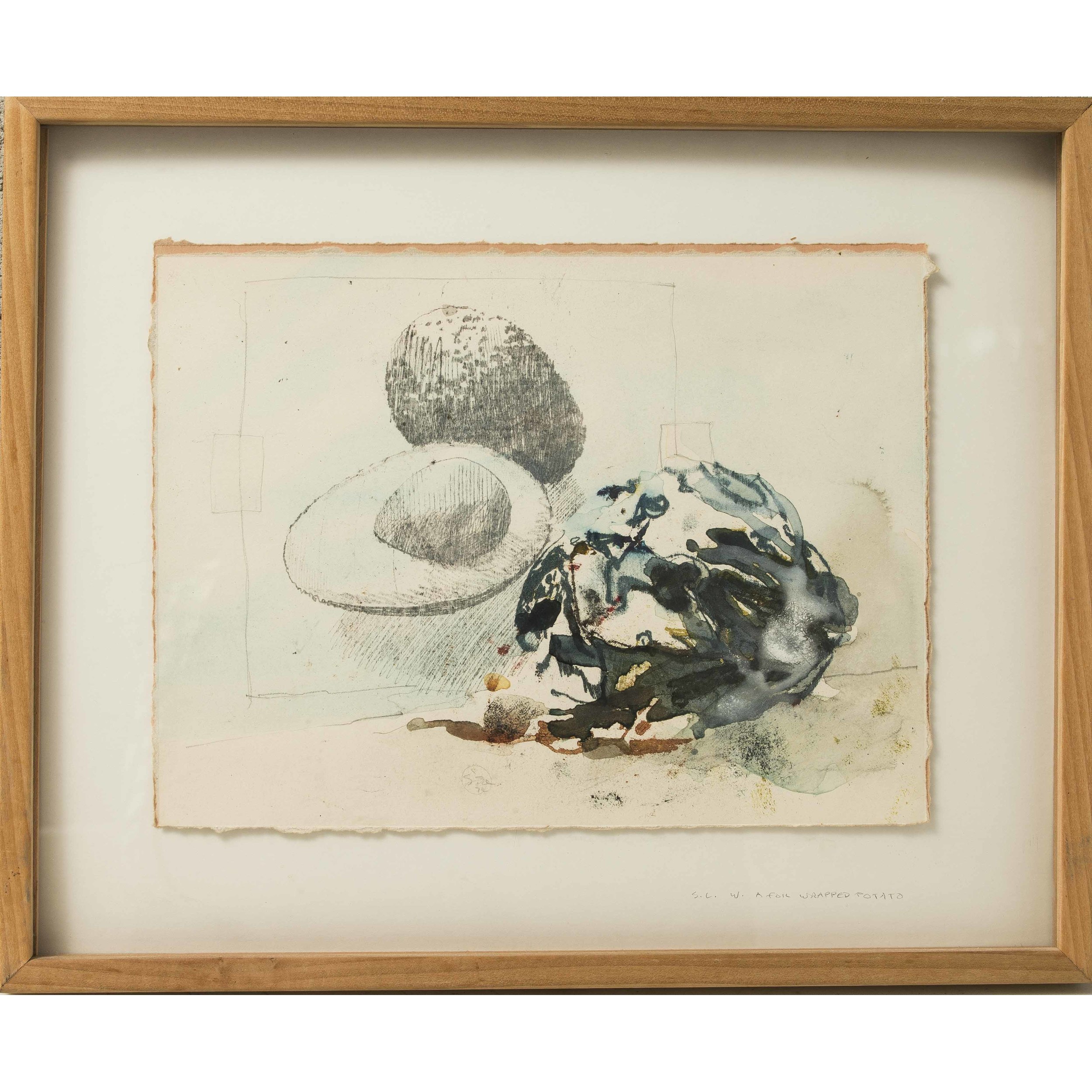 Jerald Silva (Sacramento, b. 1936) Watercolor "A Foil Wrapped Potato ...