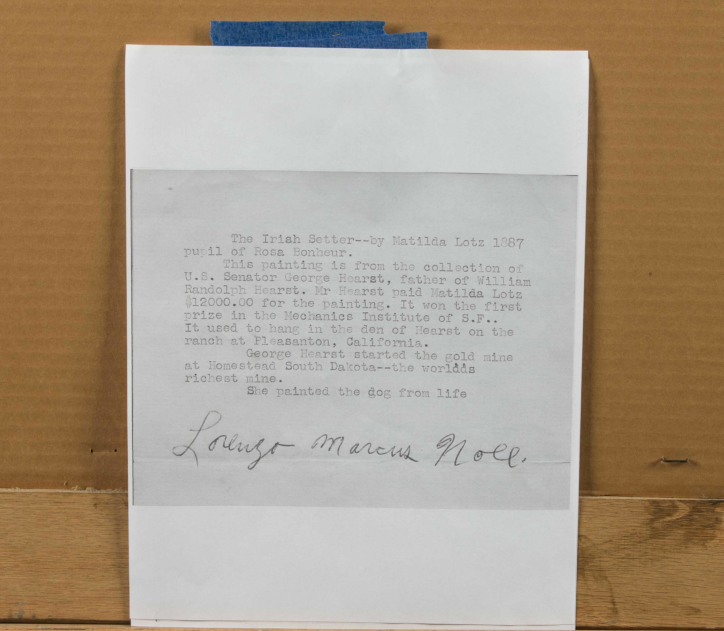 Matilda Lotz Painting | Witherell's Auction House