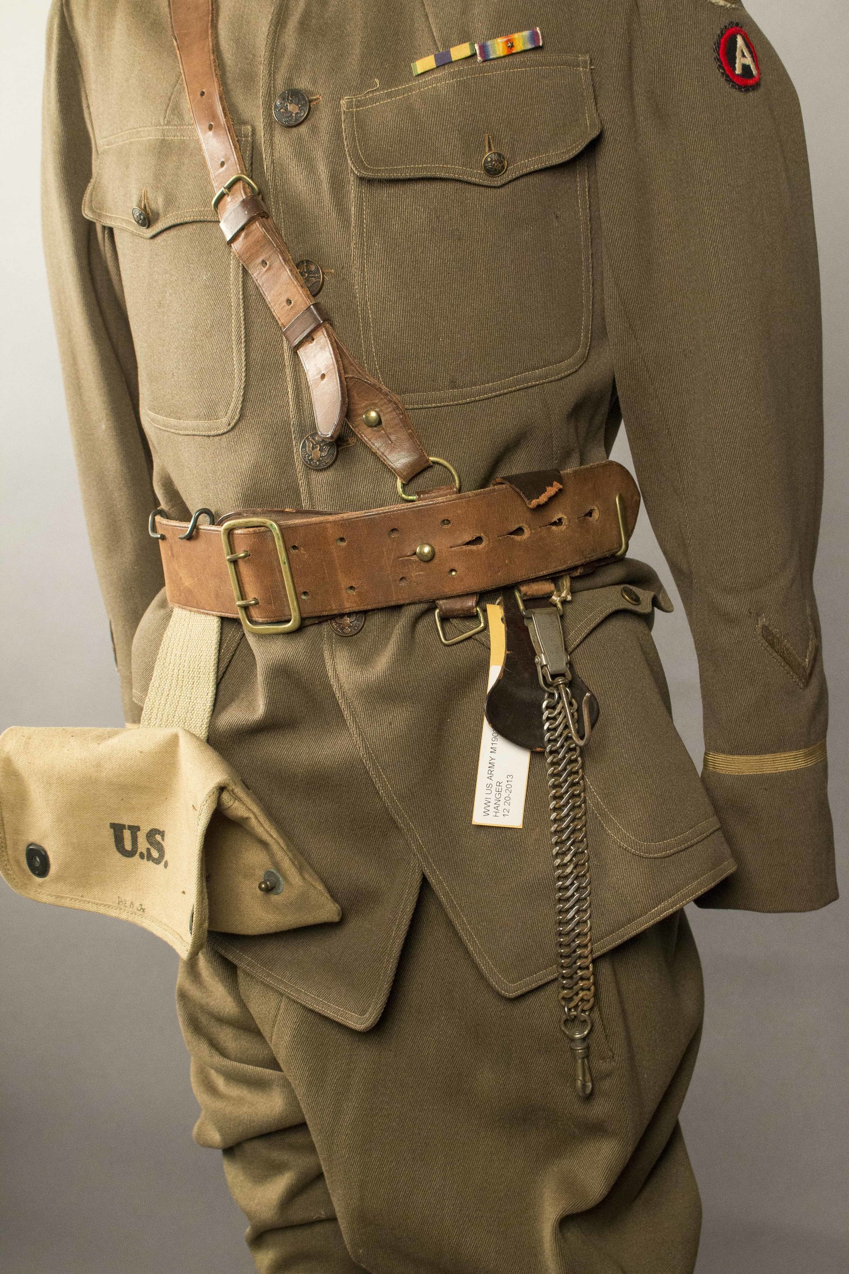 US WWI Officer's Uniform, Enlisted Greatcoat, Painted Helmet, Scarf ...