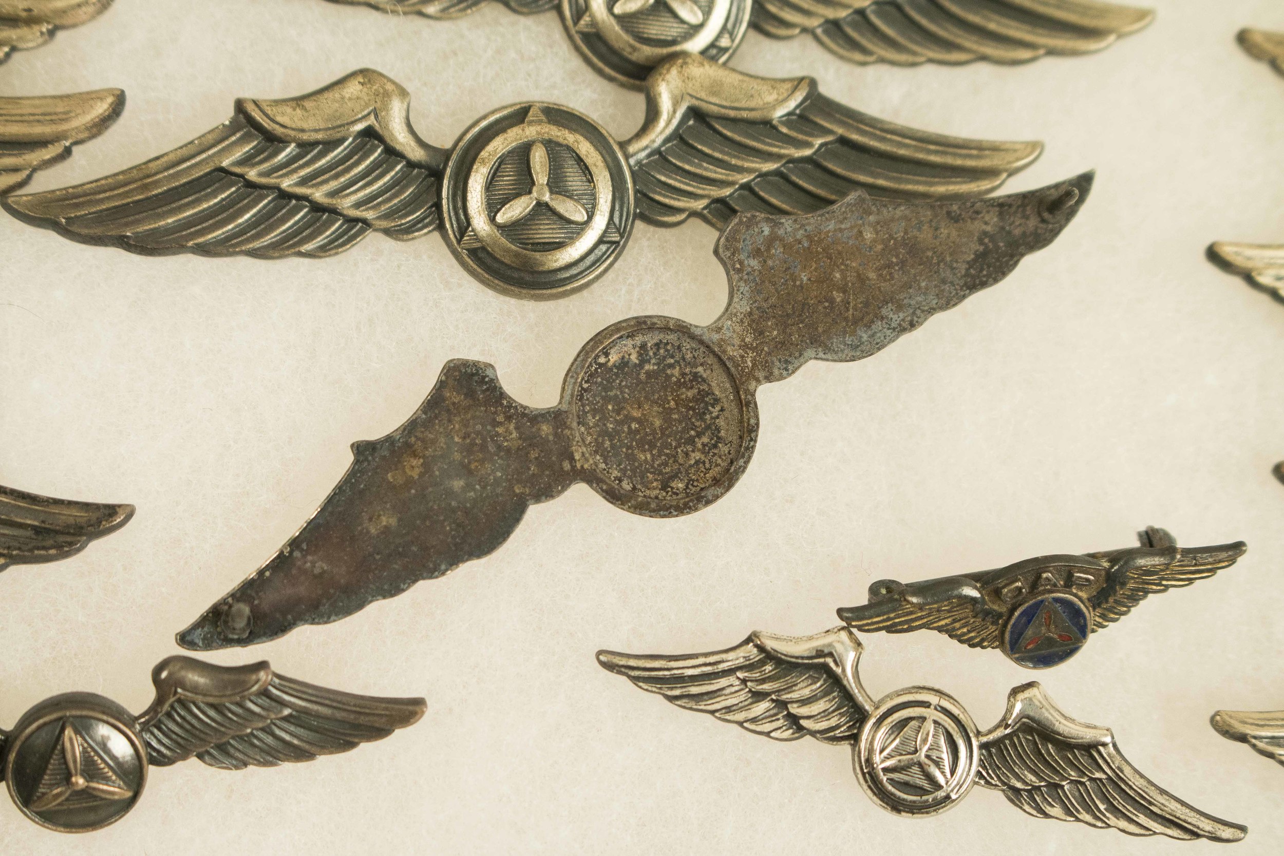 Civil Air Patrol Wing and Badge Collection, some sterling, plus USAAC ...