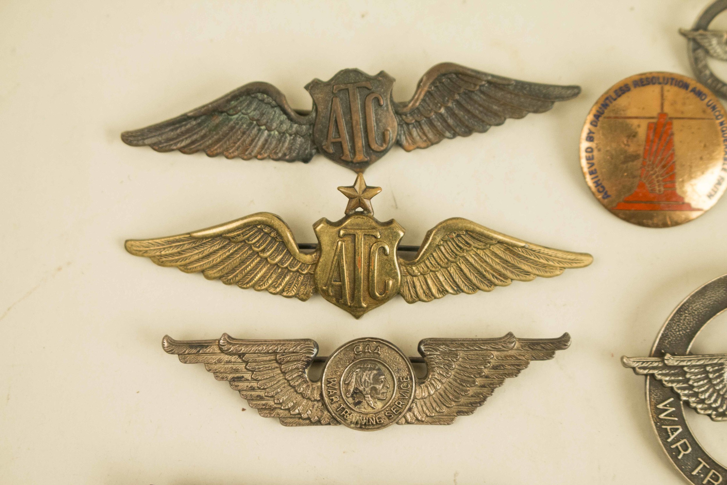 WWII ATC and other non-Army Flight Wings and Badges, rare, some in ...