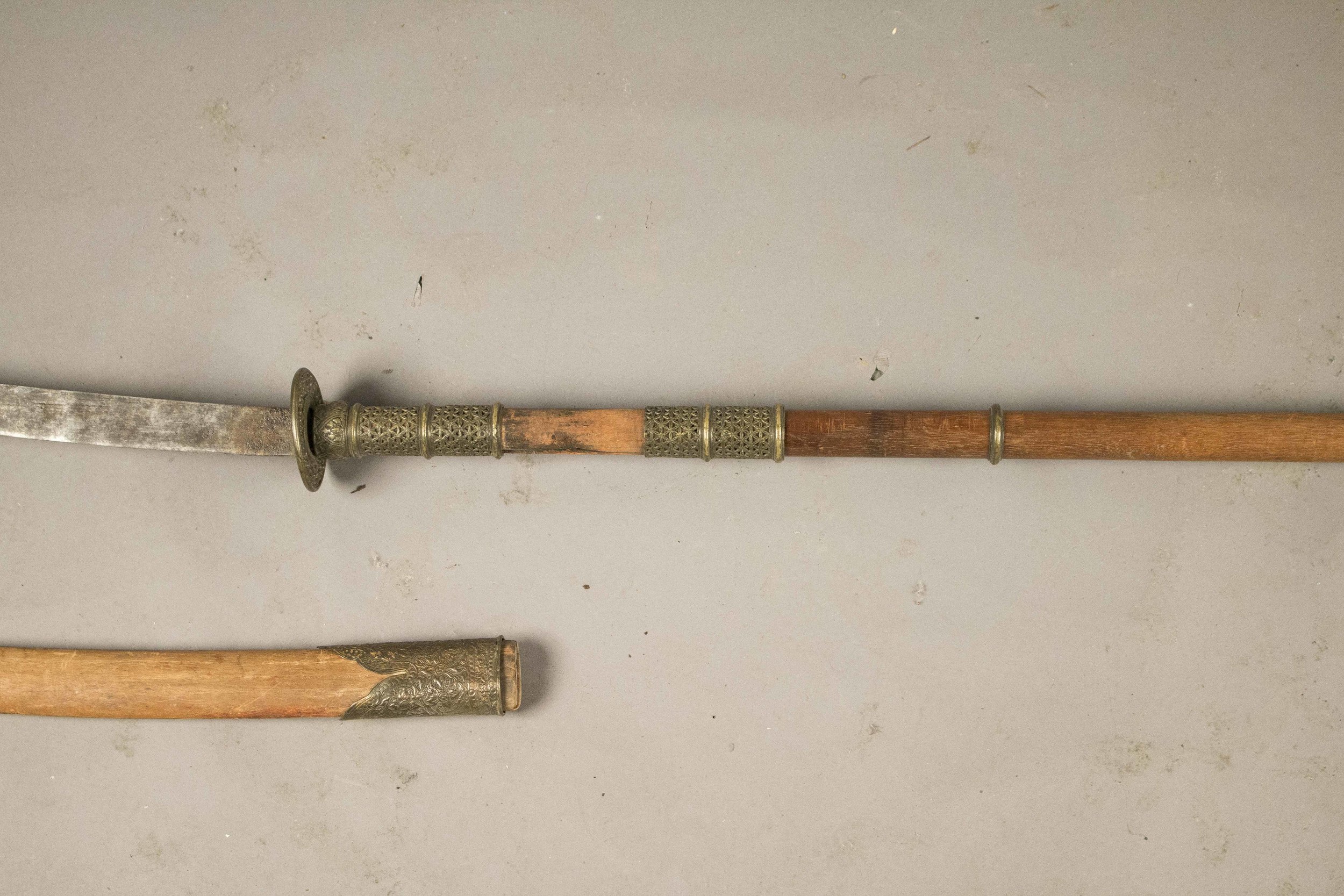 A Chinese Guandao Pole Arm, similar to a Naginata, Very Early and Fine ...