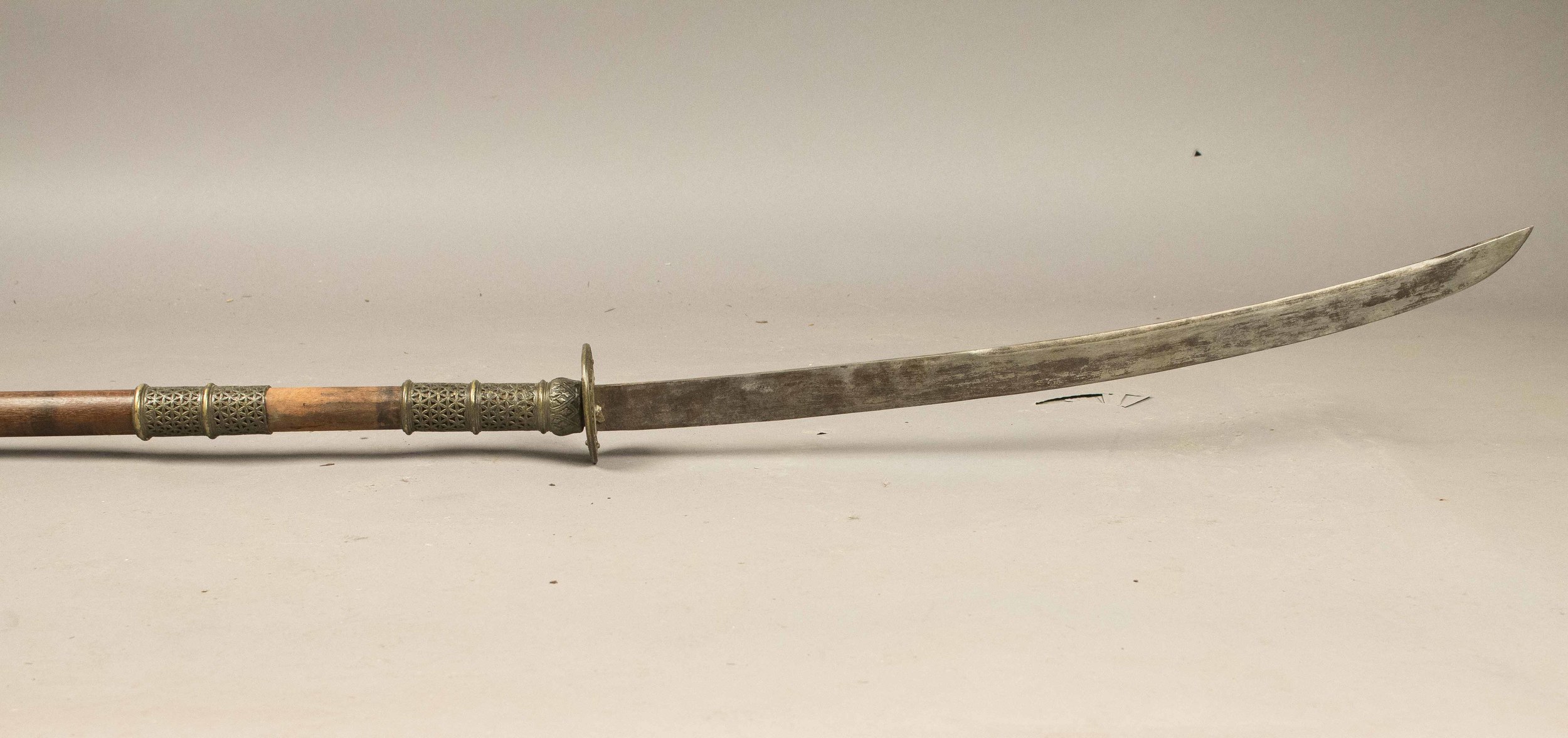 A Chinese Guandao Pole Arm, similar to a Naginata, Very Early and Fine ...