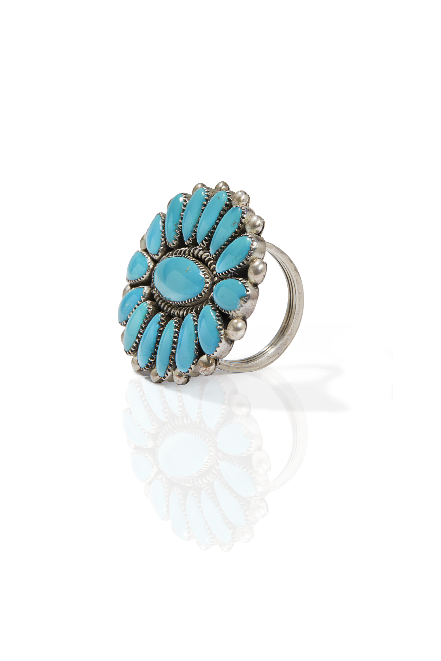 Alice Quam (Zuni) Silver Turquoise Belt and Ring | Witherell's Auction ...