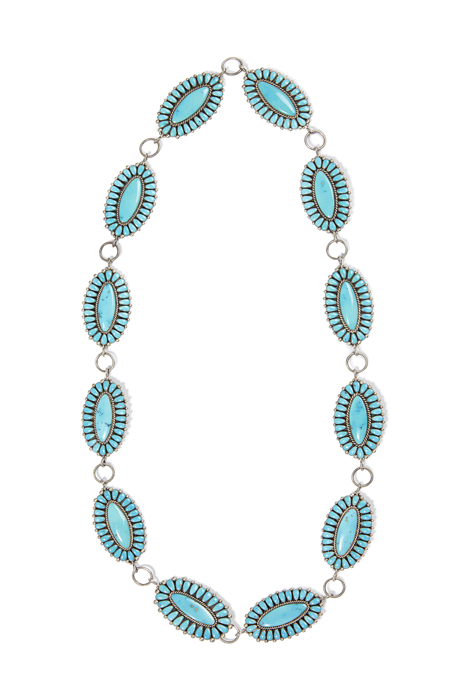 Alice Quam (Zuni) Silver Turquoise Belt and Ring | Witherell's Auction ...