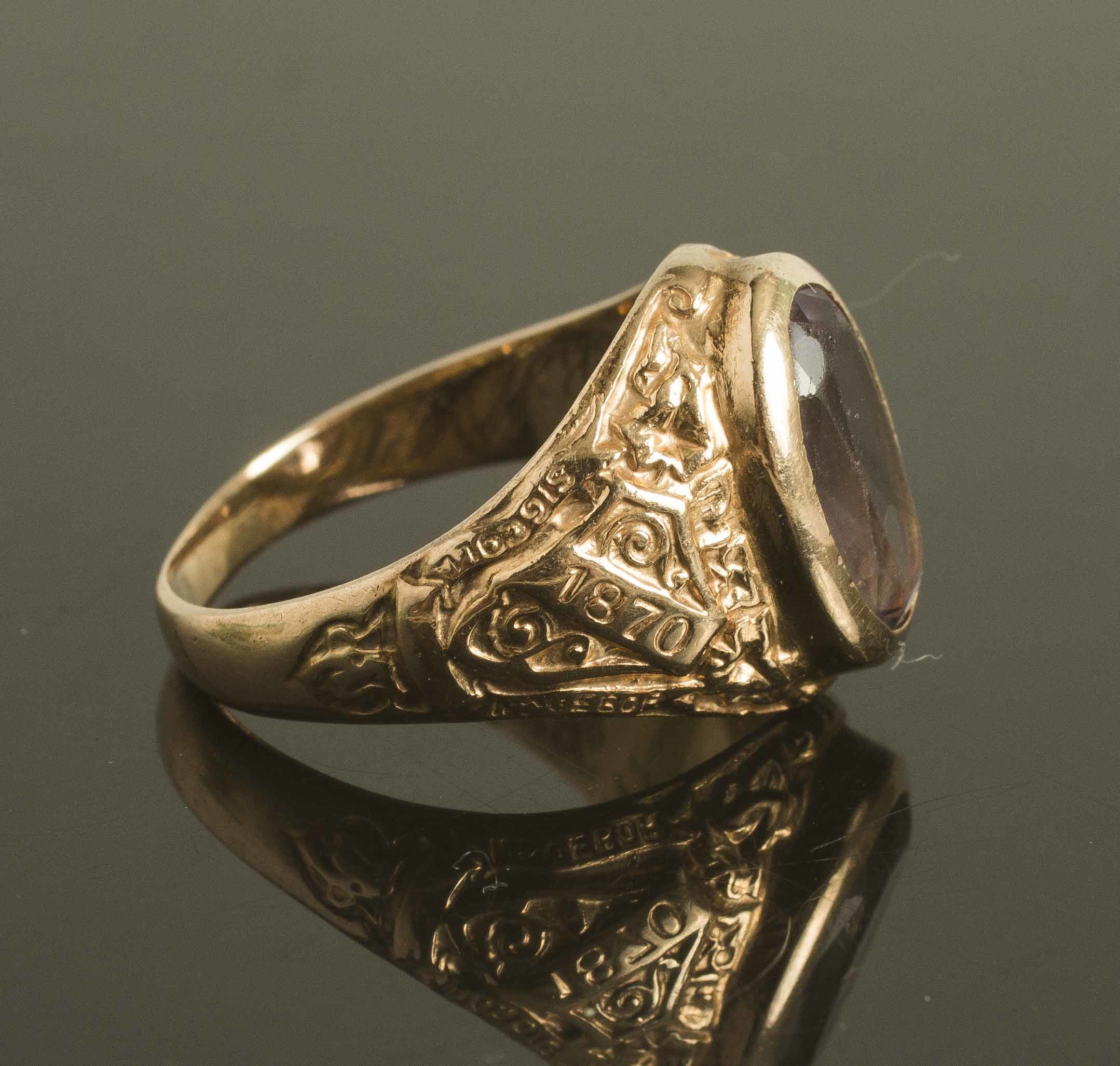 1952 Amethyst 14k Class Ring | Witherell's Auction House