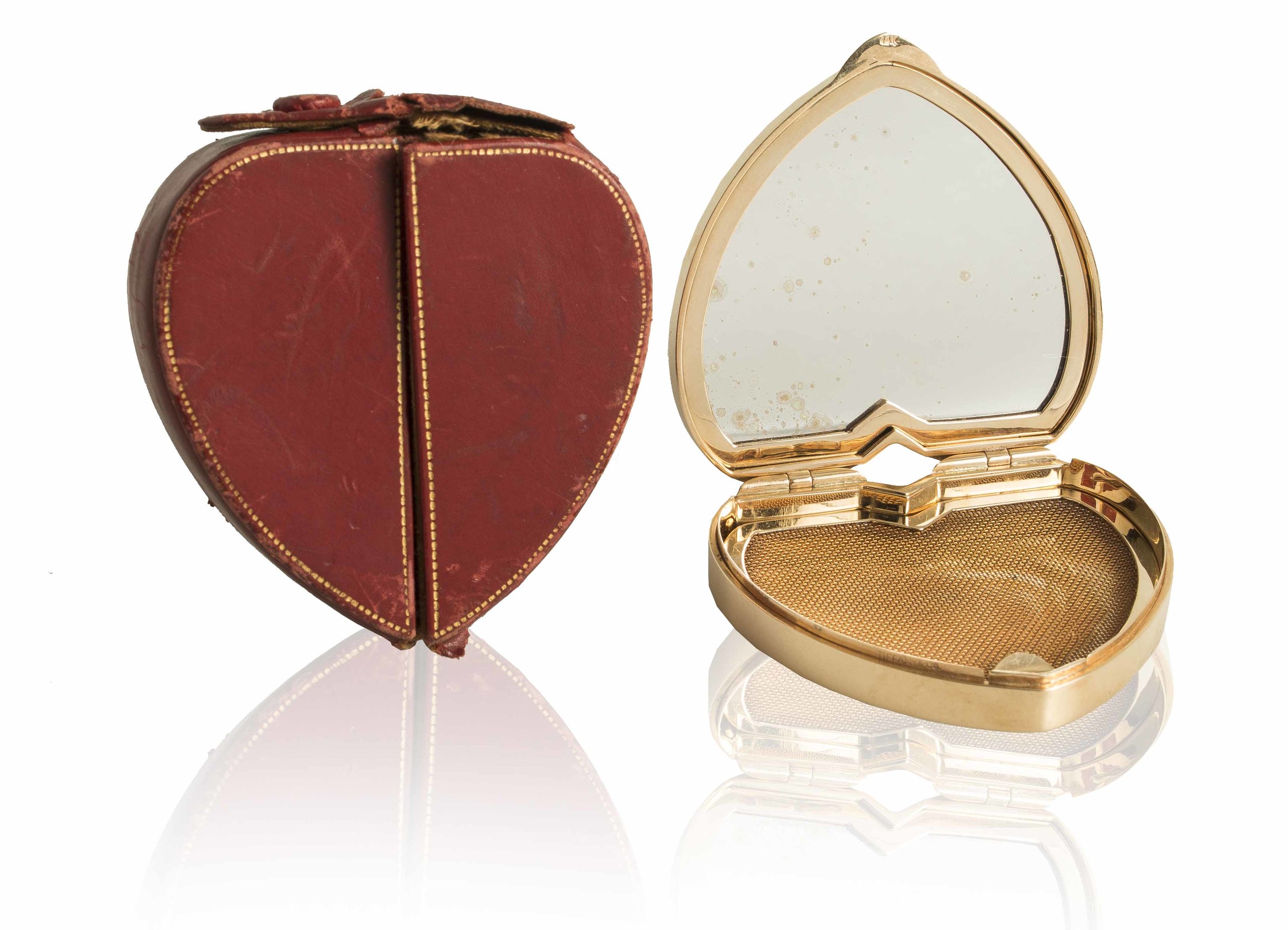 Heart Shaped 14k Gold Compact | Witherell's Auction House