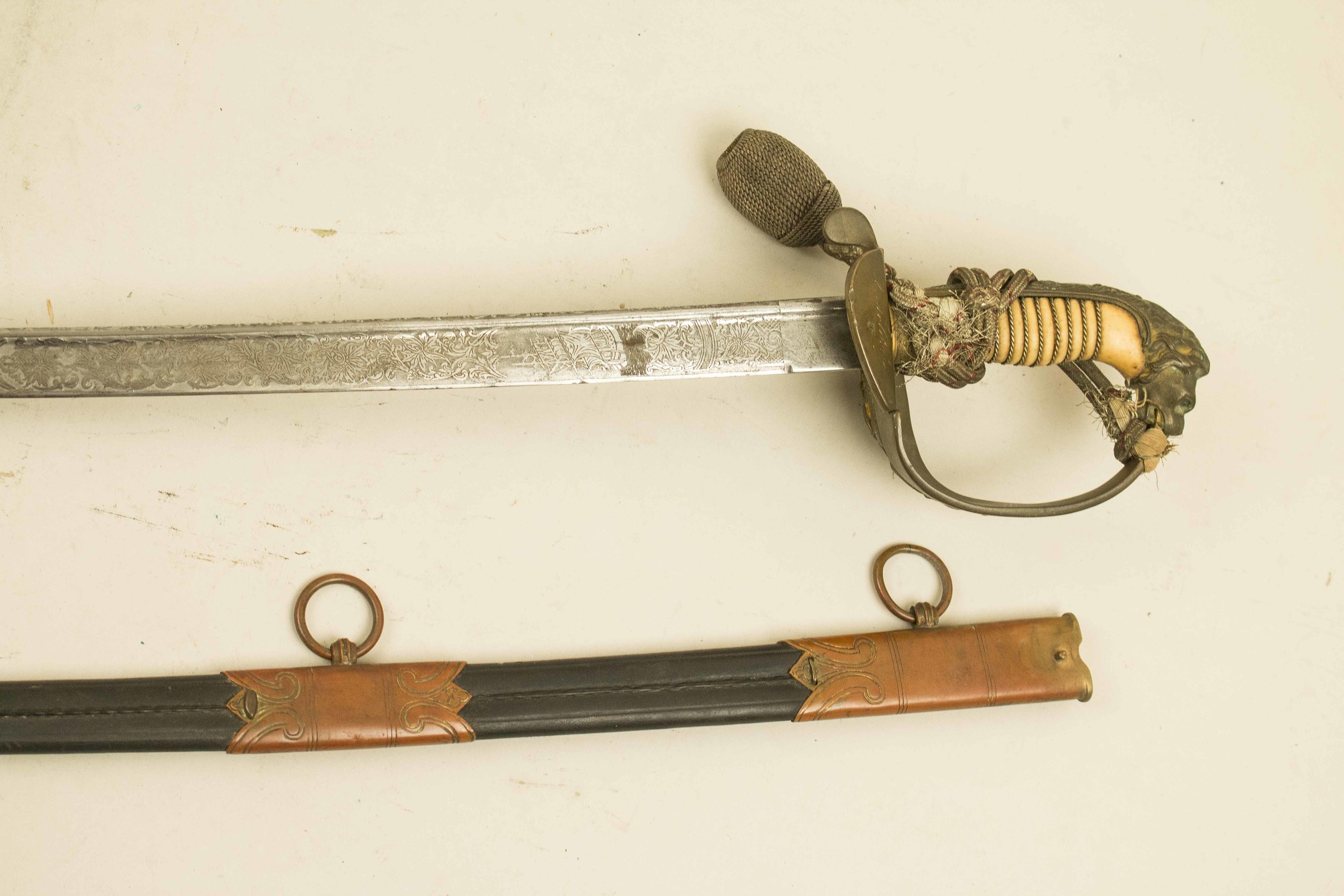Imperial German Naval Officer's Saber, named, with Damascus blade ...