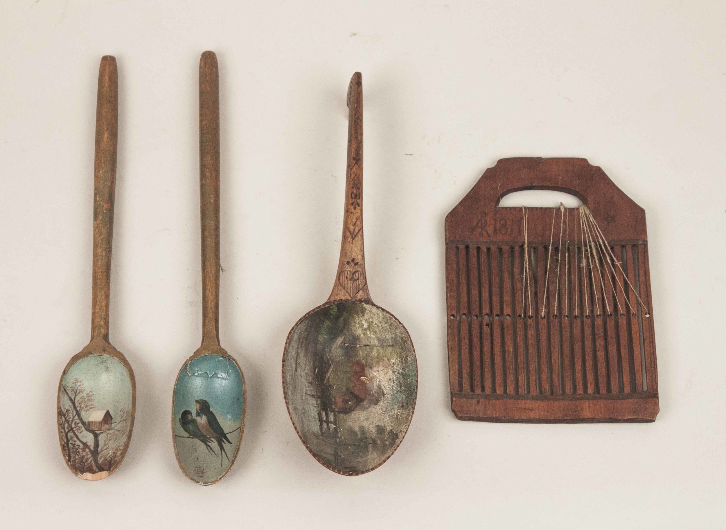 Four Painted Wood Items | Witherell's Auction House