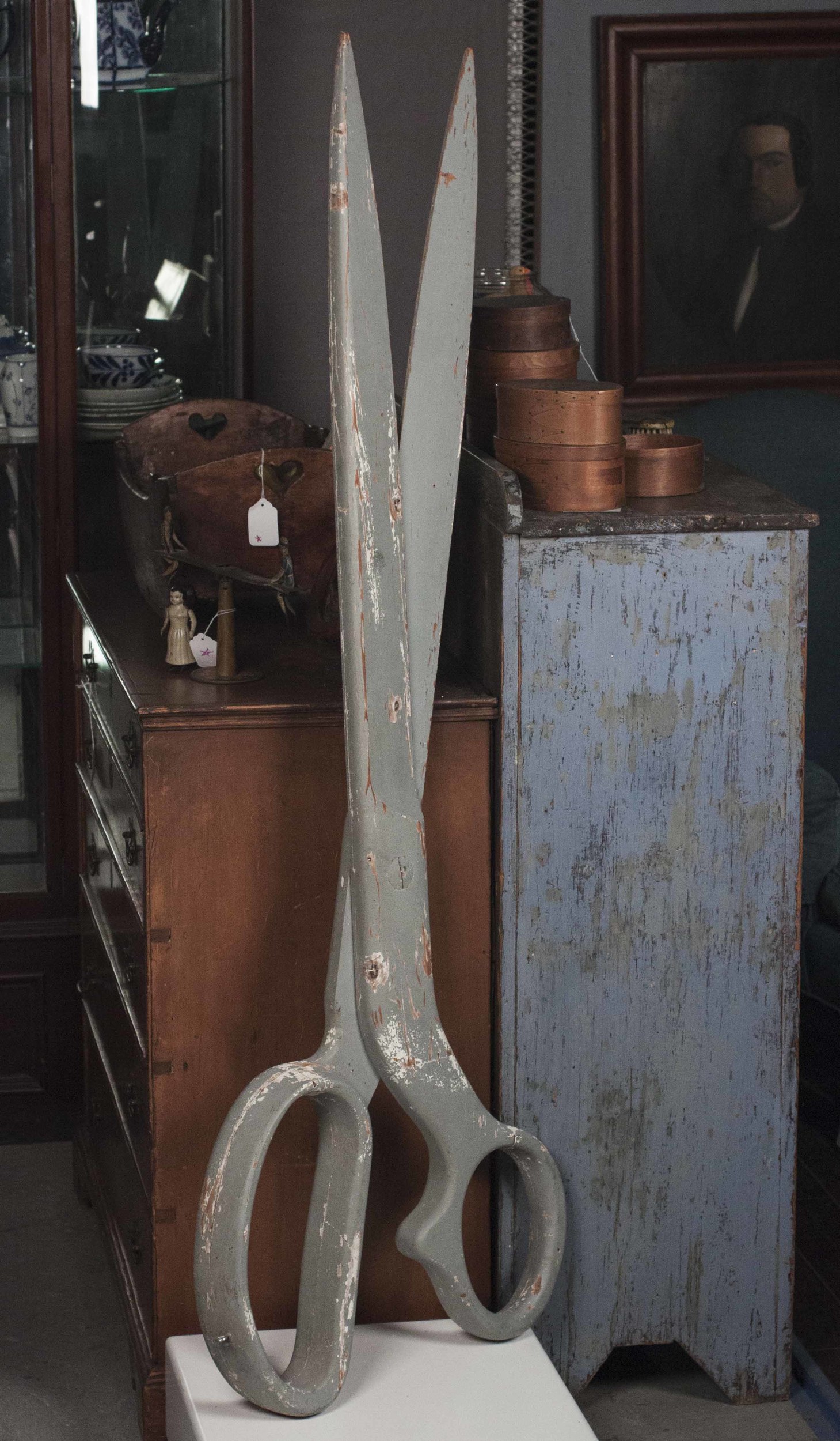 Large Carved Wood Scissors | Witherell's Auction House