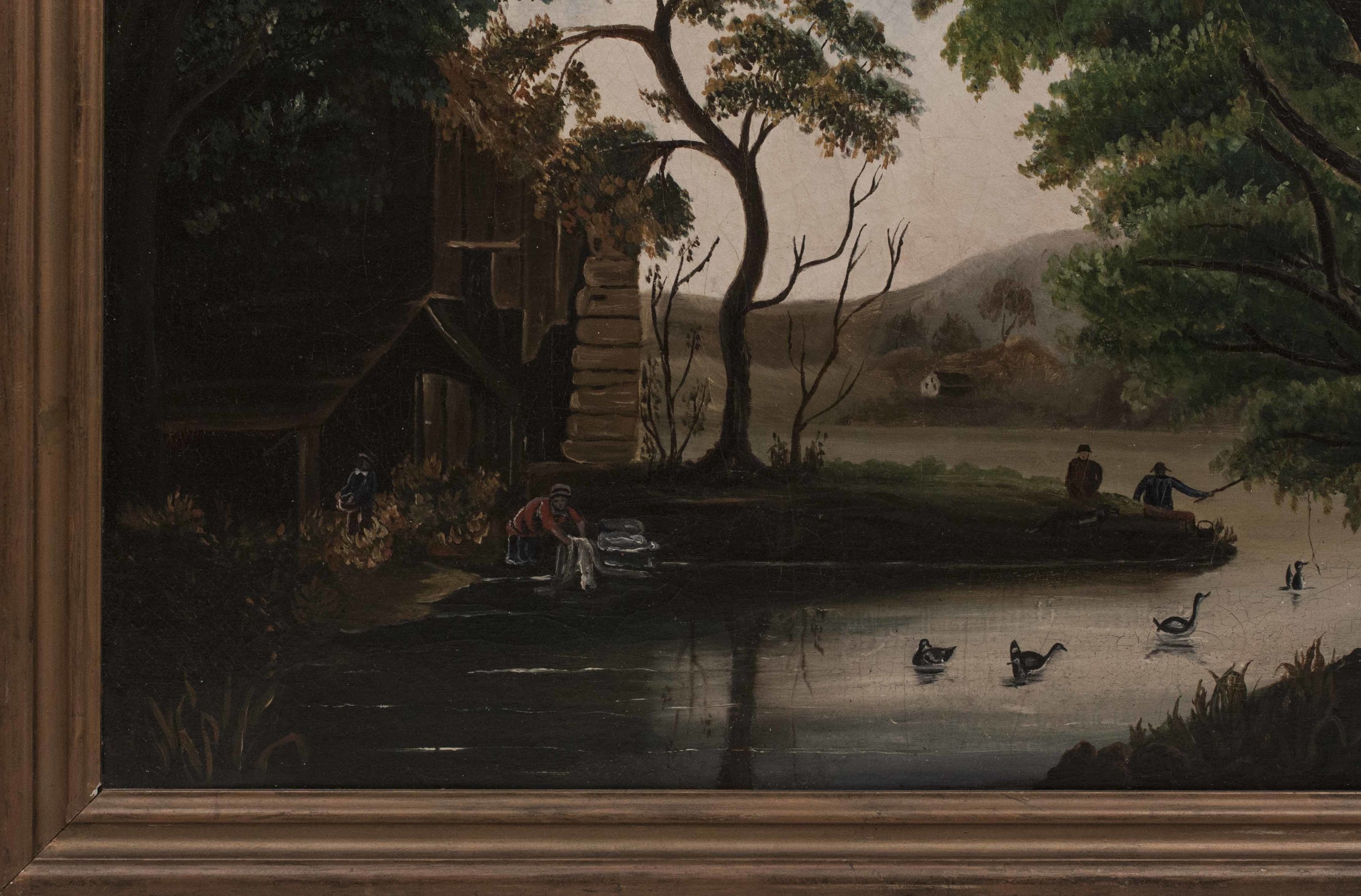 Antique Primitive Landscape Painting | Witherell's Auction House