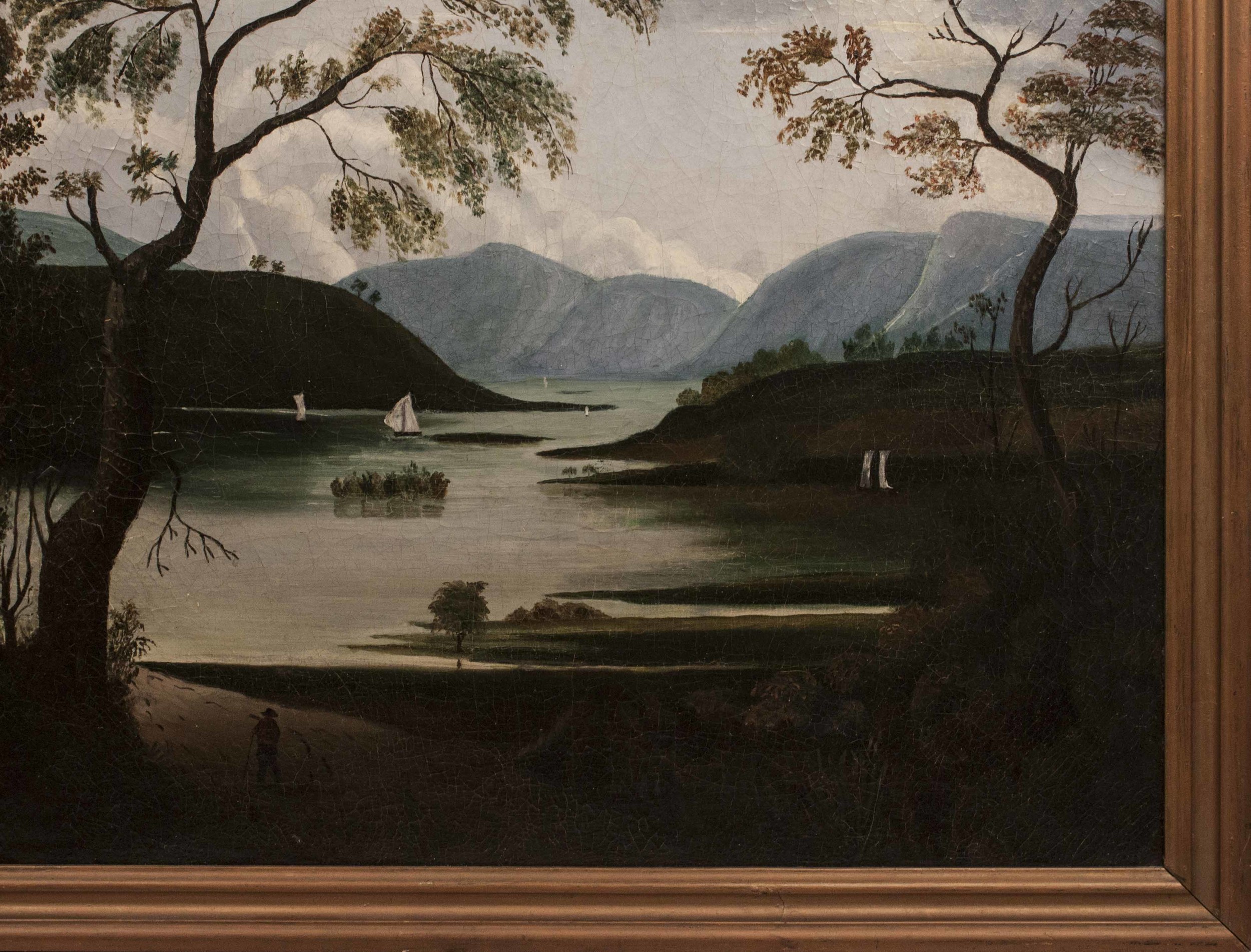 Antique Primitive Landscape Painting | Witherell's Auction House