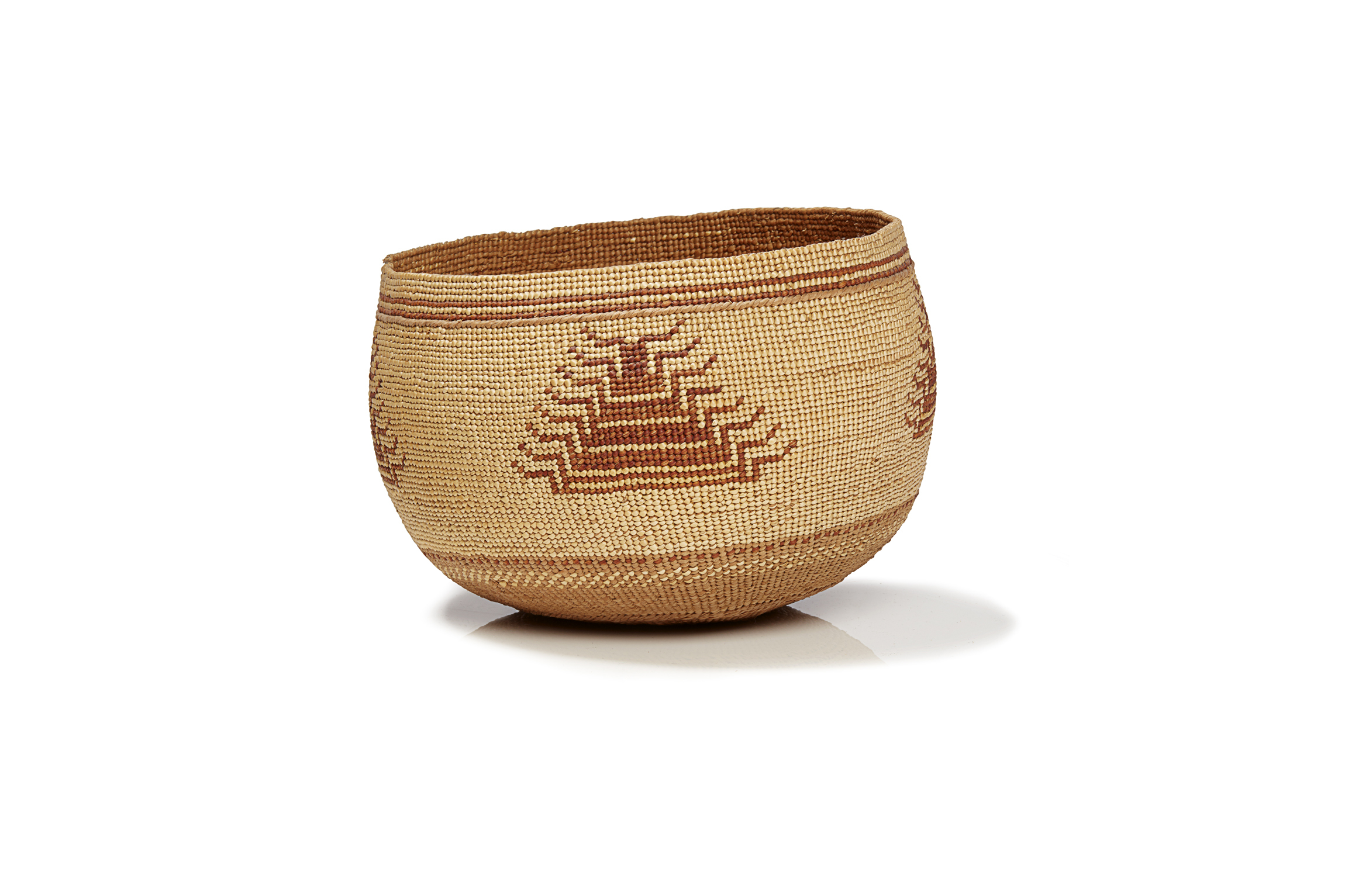 Hupa Indian Basket with Quail Plume Design | Witherell's Auction House