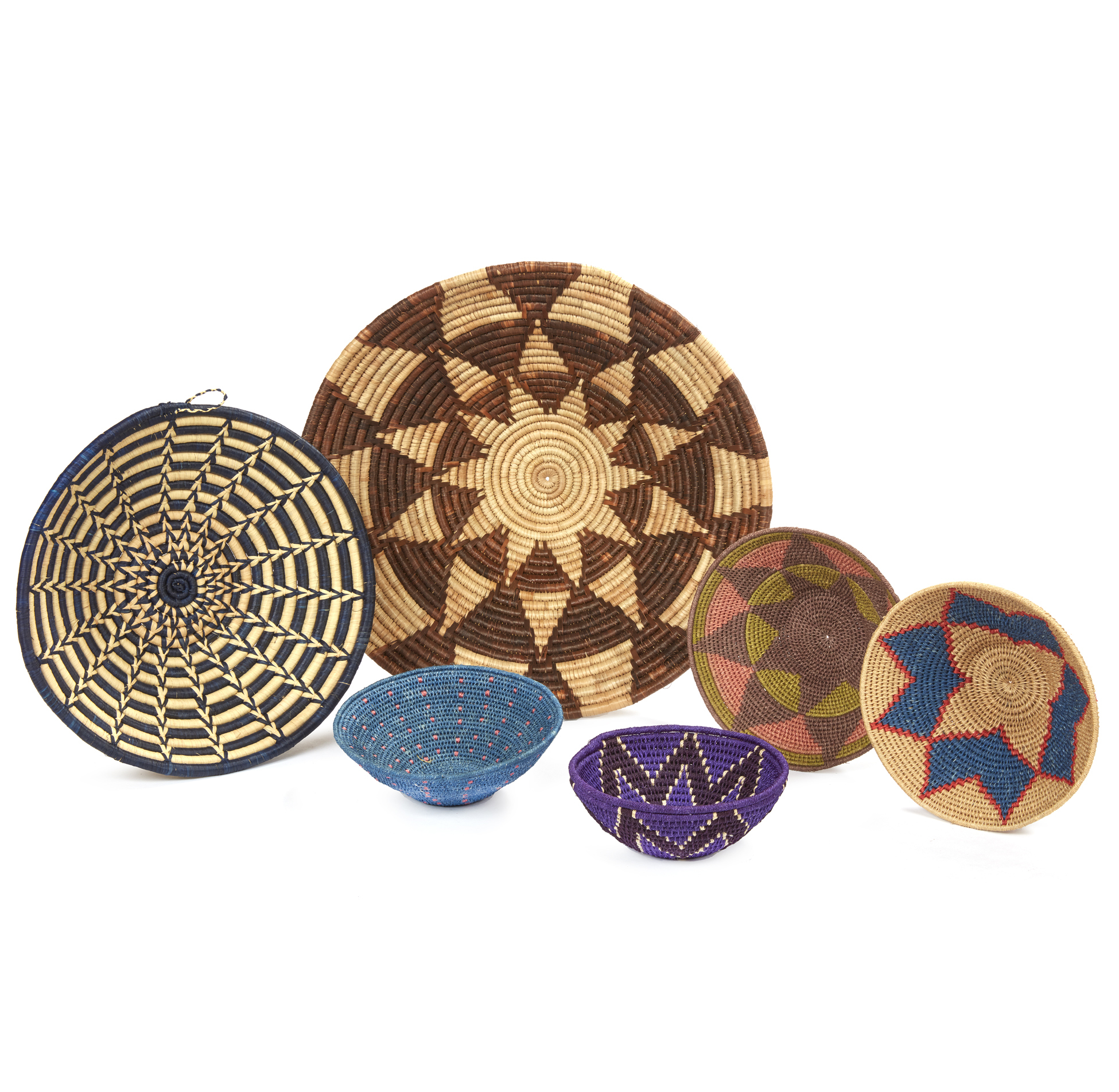 Five Swaziland Baskets and a Zulu, South Africa Basket | Witherell's ...