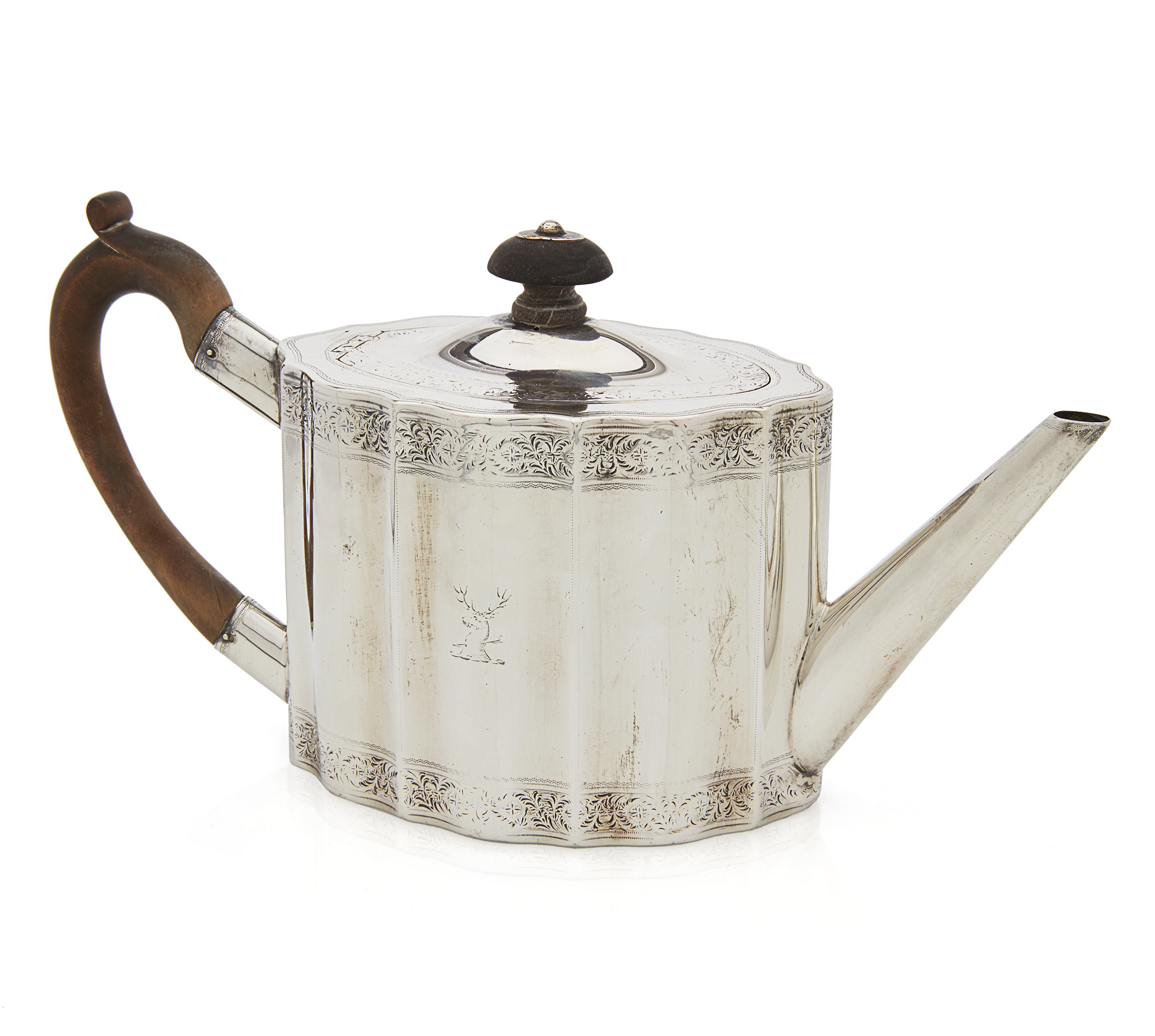 English Silver Teapot, 19th Century, 14.14 ozt | Witherell's Auction House