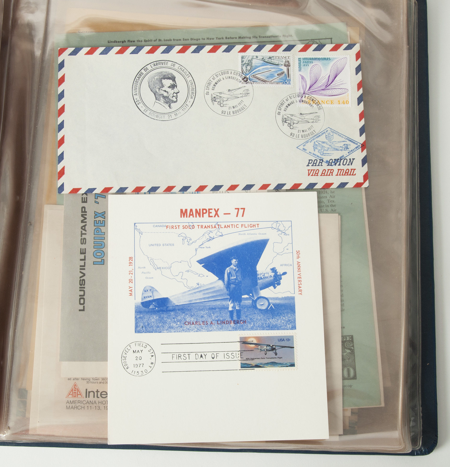 Large Album of Lindbergh Photos, Postal Covers and Pamphlets ...