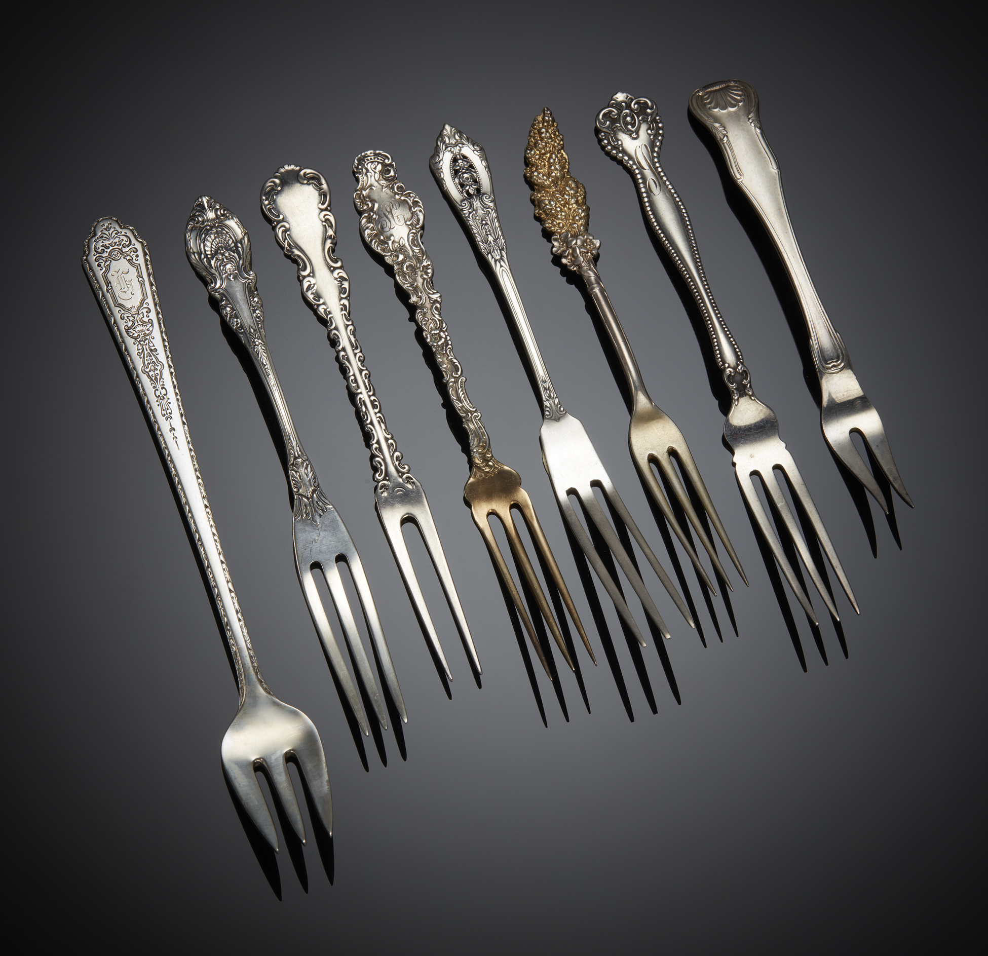 Assorted Sterling Cocktail & Strawberry Forks, 17.3 ozt | Witherell's ...