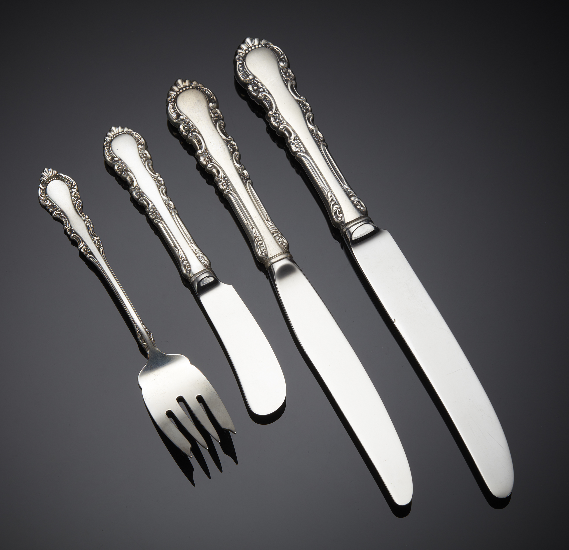 Reed & Barton Sterling Flatware, Georgian Rose Pattern | Witherell's ...