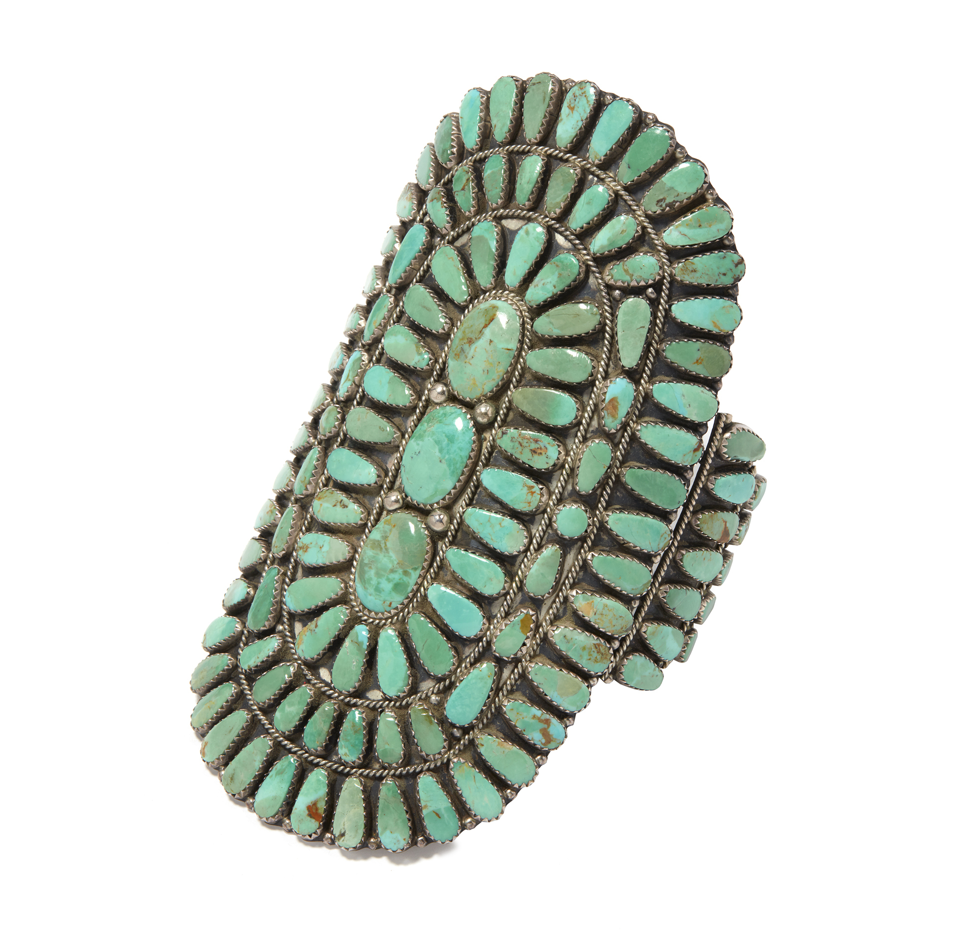 Larry Moses Begay Sterling and Turquoise Cuff Bracelet | Witherell's ...