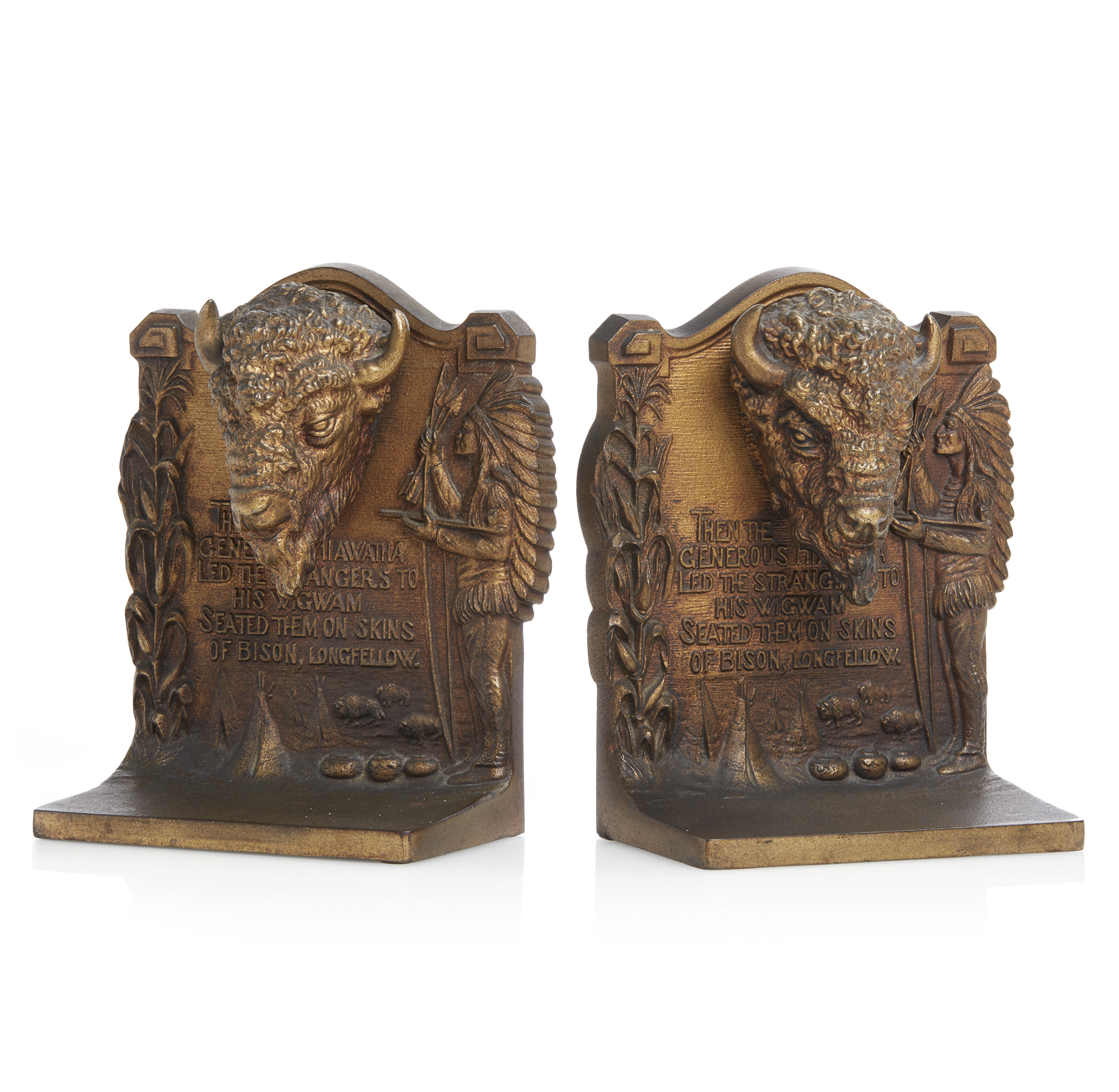 Bradley and Hubbard Buffalo Bookends | Witherell's Auction House