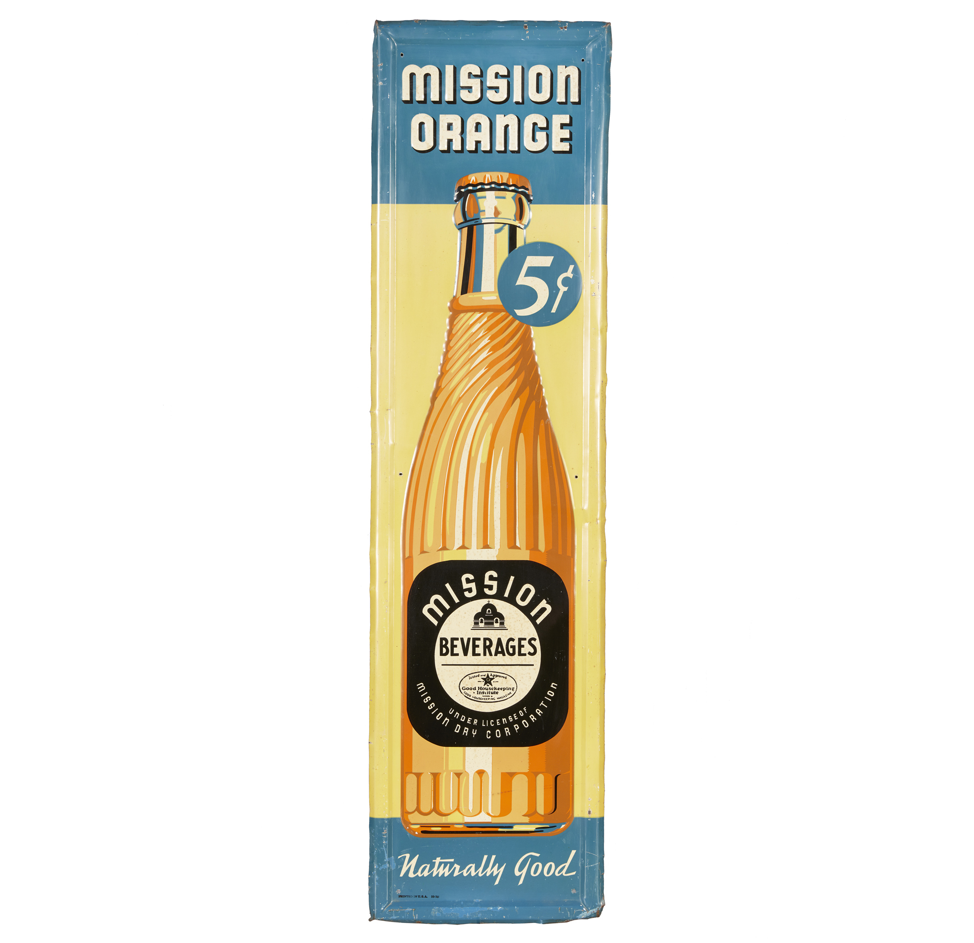 Mission Orange Beverages Embossed Tin Advertisement | Witherell's ...