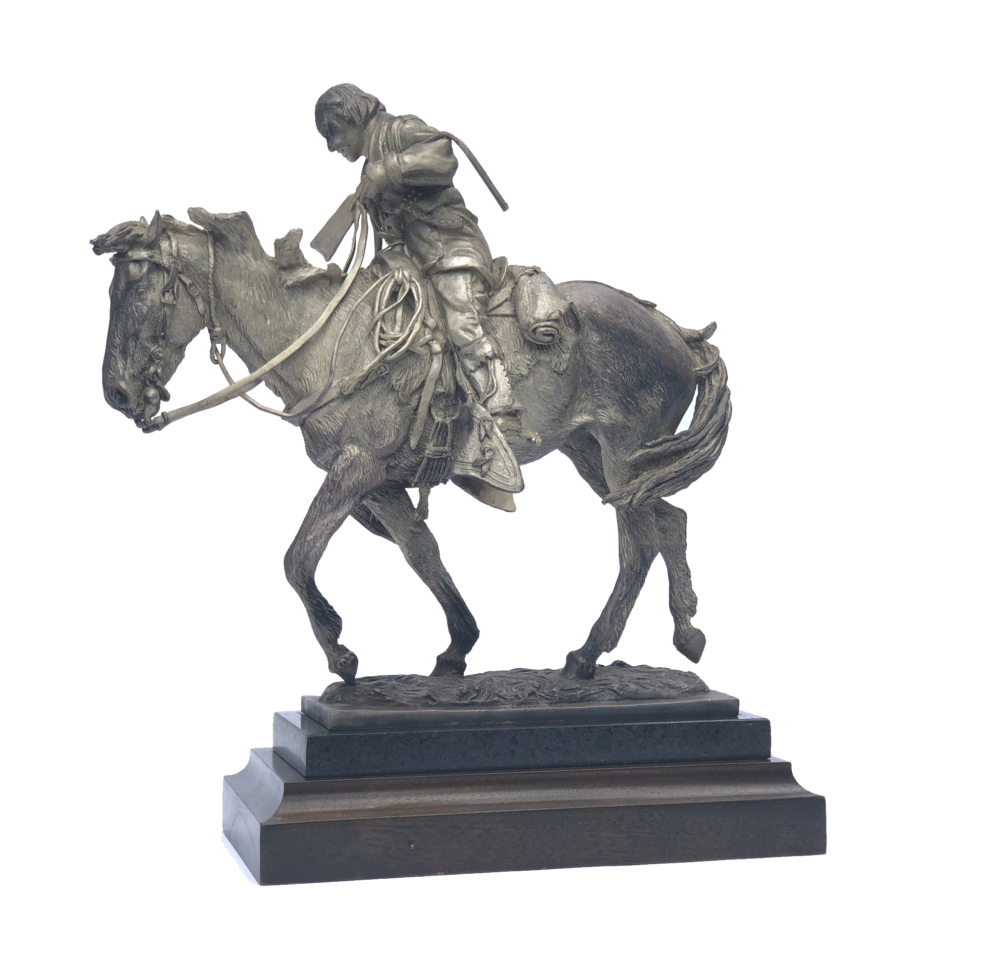 Buckeye Blake Sterling Sculpture of Kit Carson, 272 ozt | Witherell's ...
