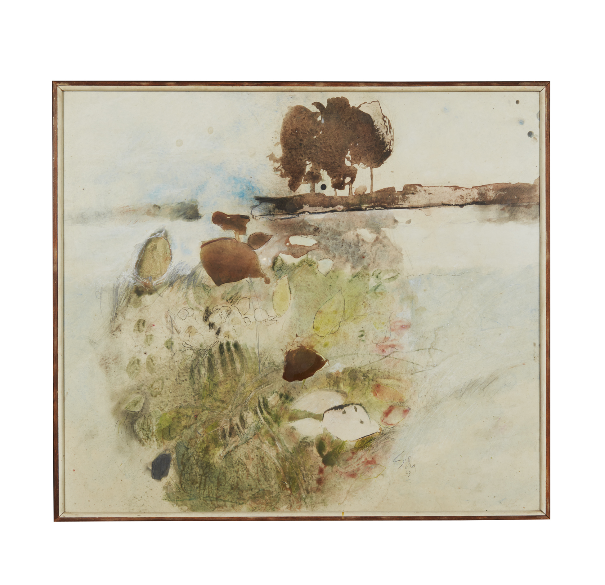 Mixed Media, Jerald Silva (b. 1936), Landscape | Witherell's Auction House