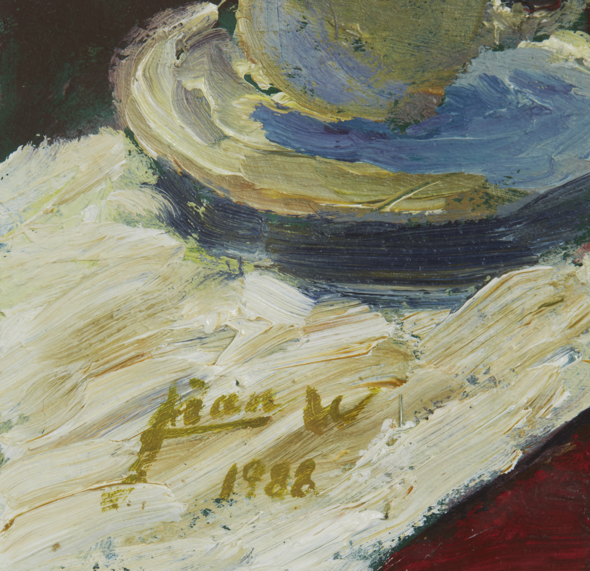 Painting, Jian Wang (b. 1958), Sill Life with Coffee Cup and Orange ...