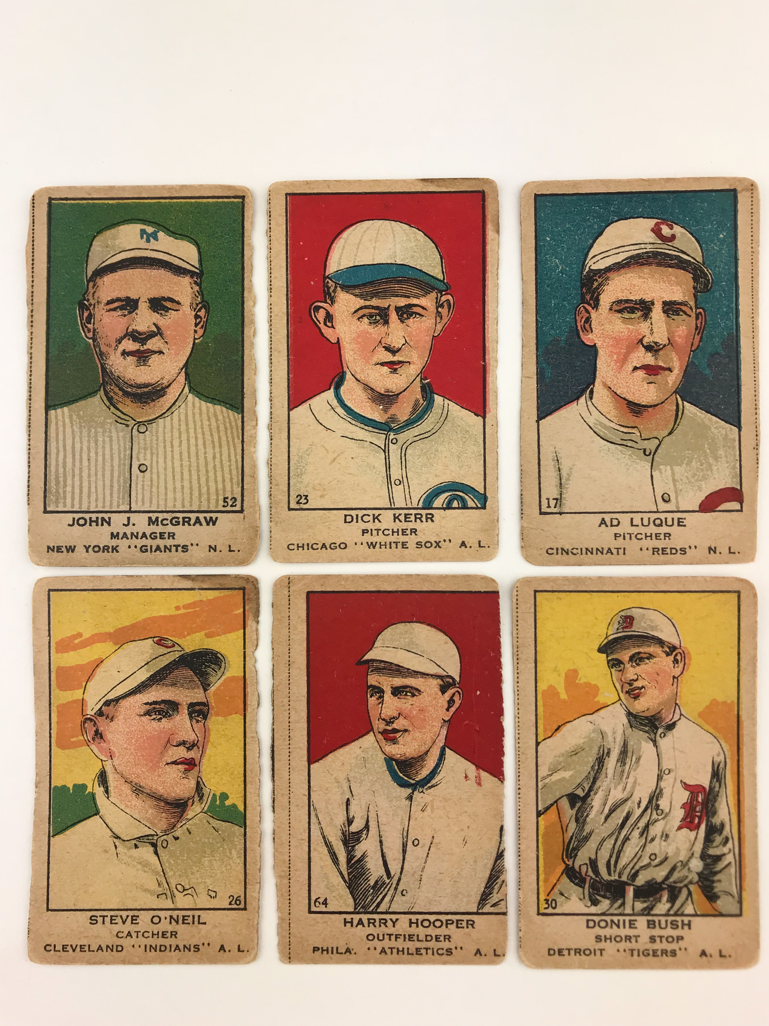 Six 1919 W514 Baseball Cards | Witherell's Auction House