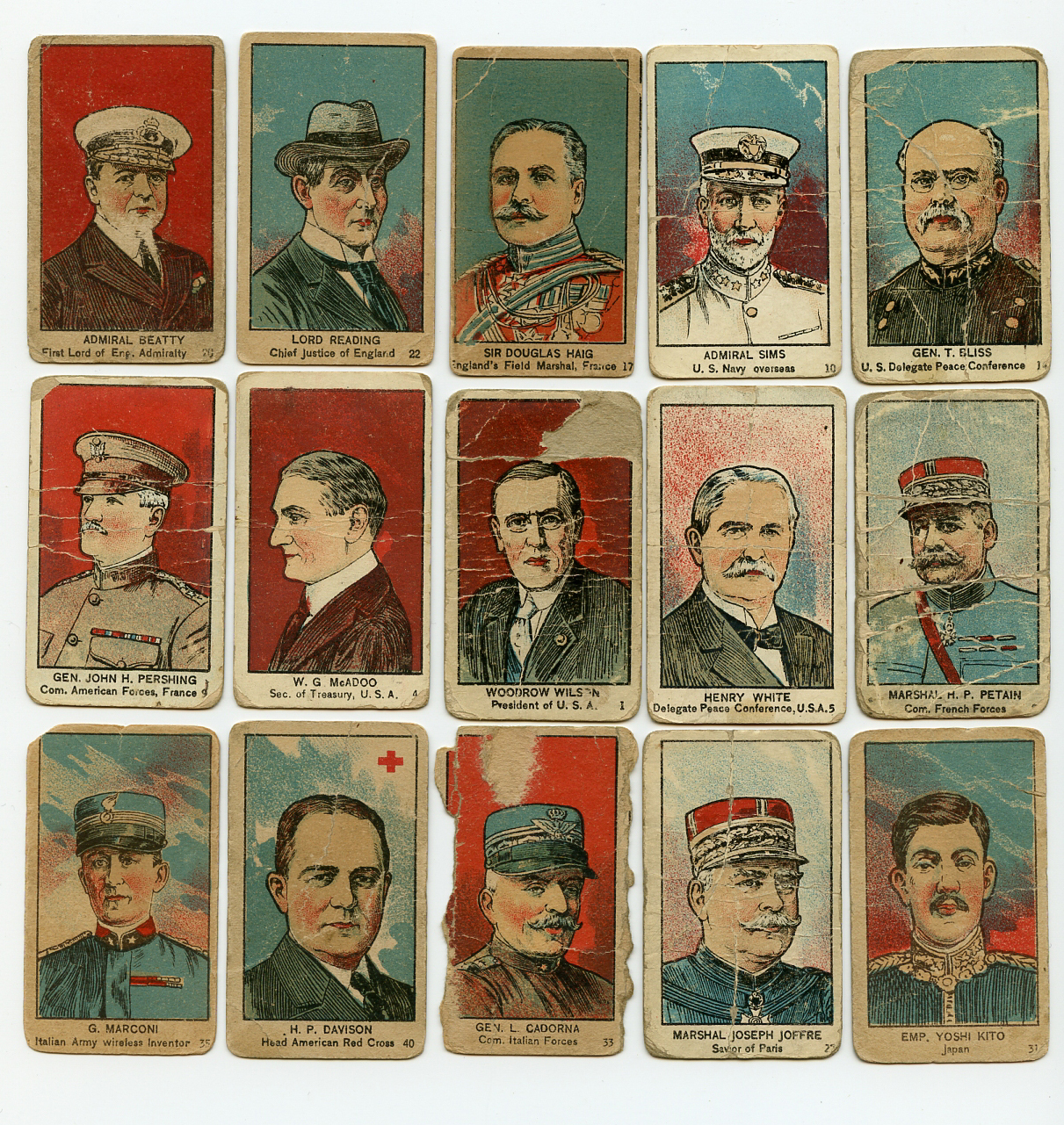World War I Leaders, Scenes, Insignia Trading Cards (W545), c. 1920 ...