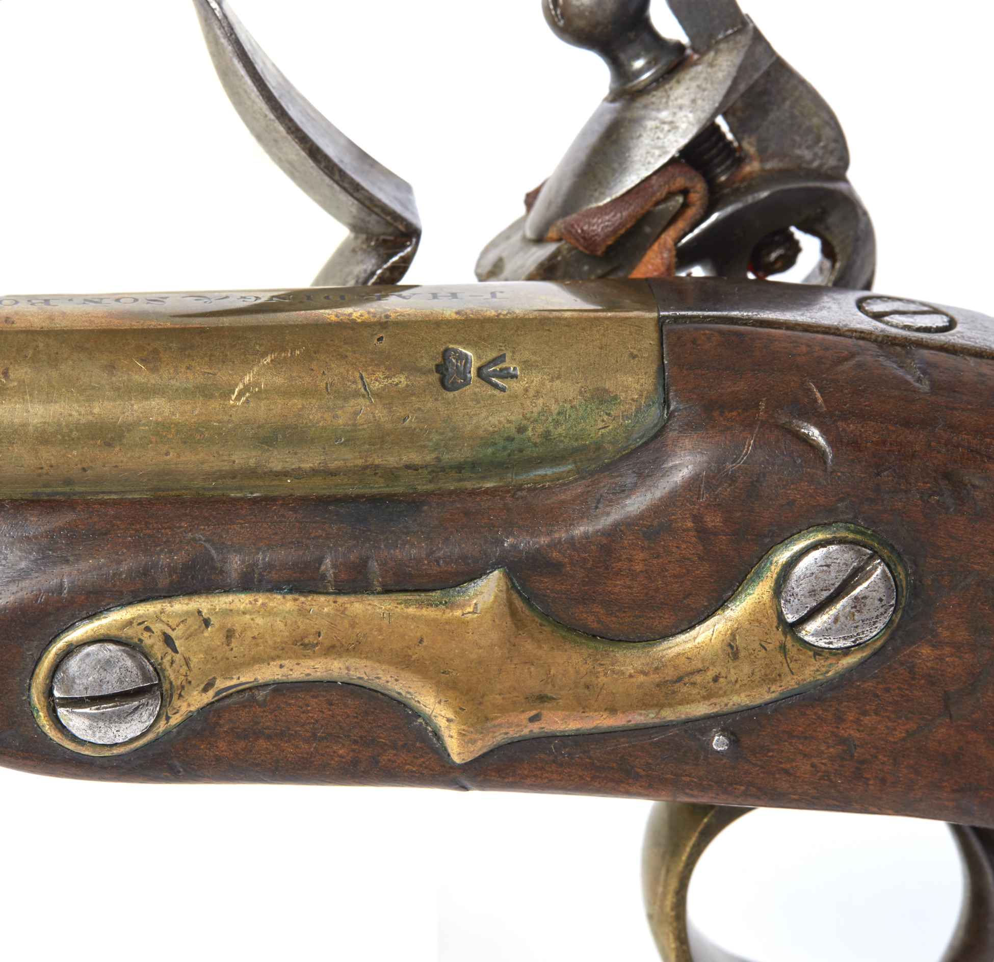 Brass Barreled Flintlock Pistol Engraved, "For His Majesty's Mail Coach ...
