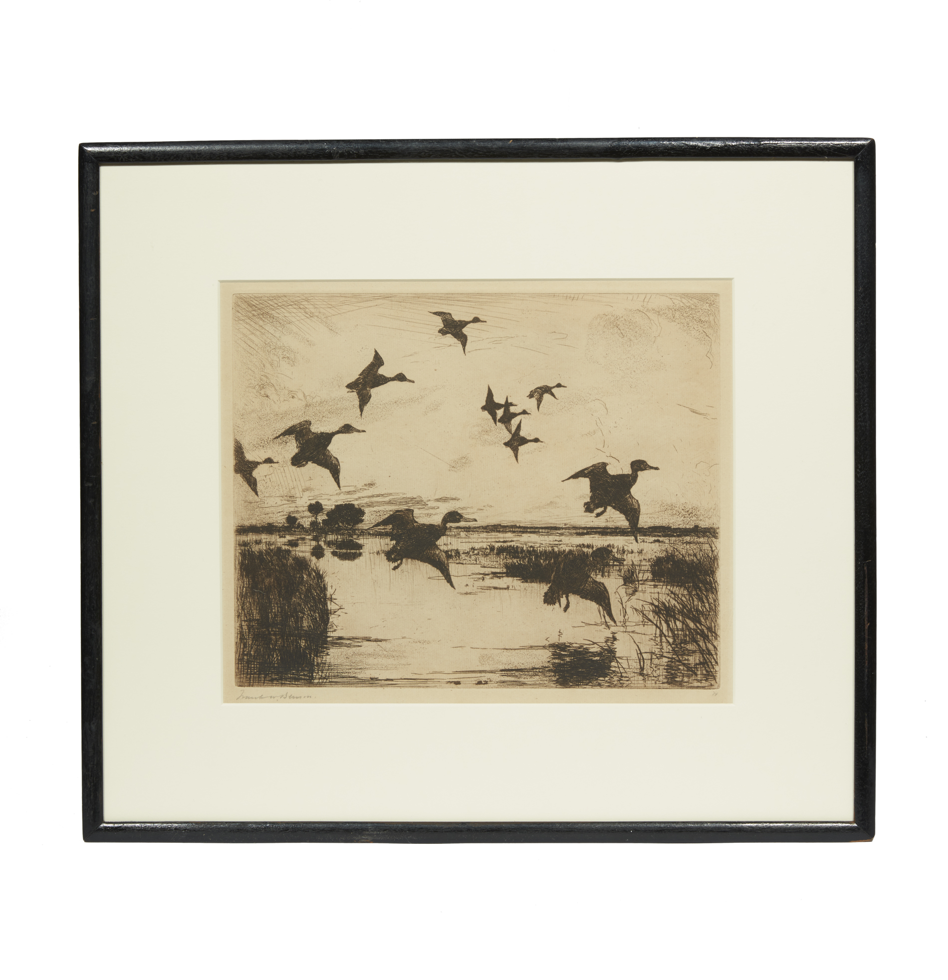 Etching, Frank W. Benson (1862-1951), "Marshes at Evening" | Witherell ...