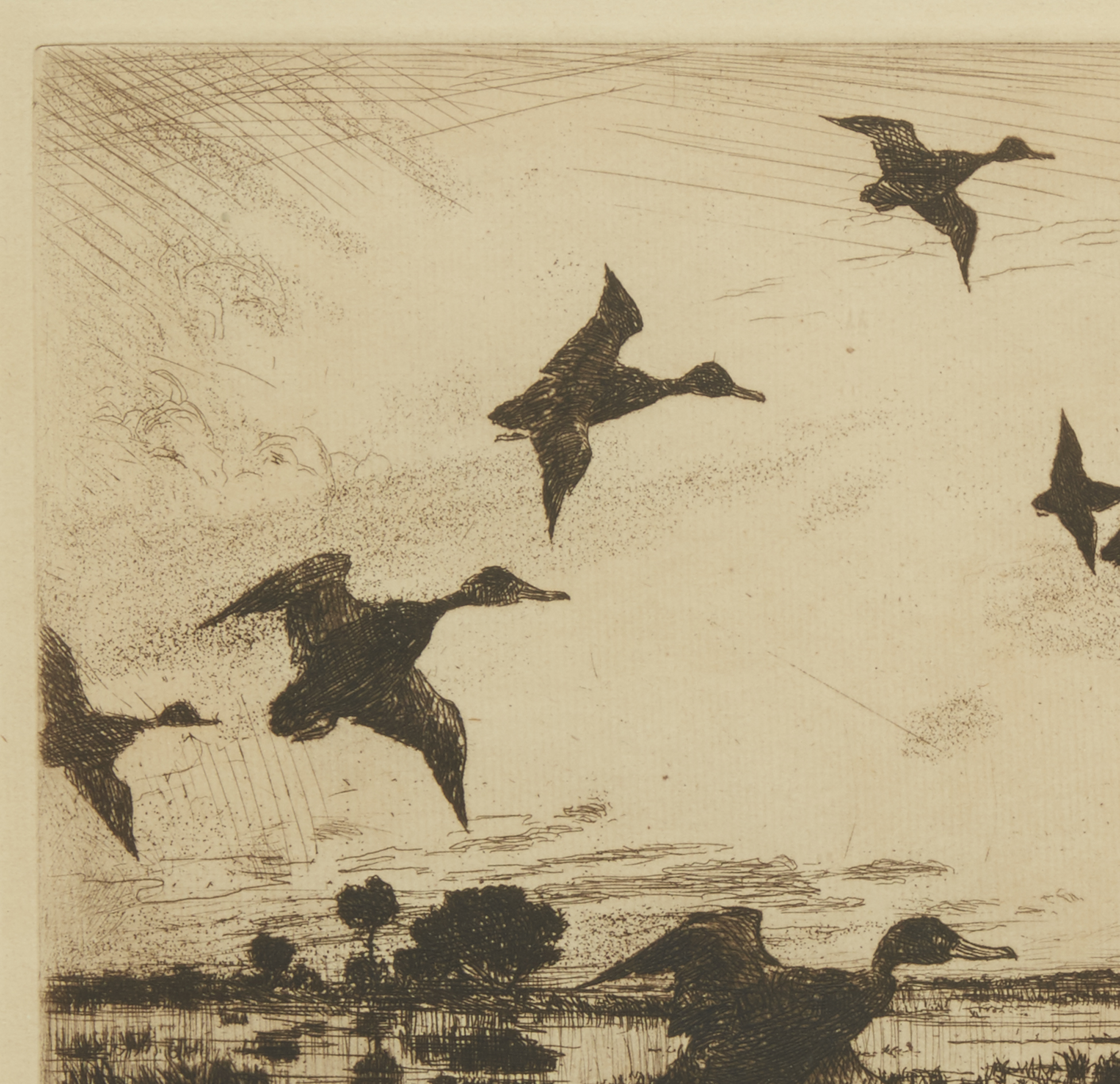 Etching, Frank W. Benson (1862-1951), "Marshes at Evening" | Witherell ...