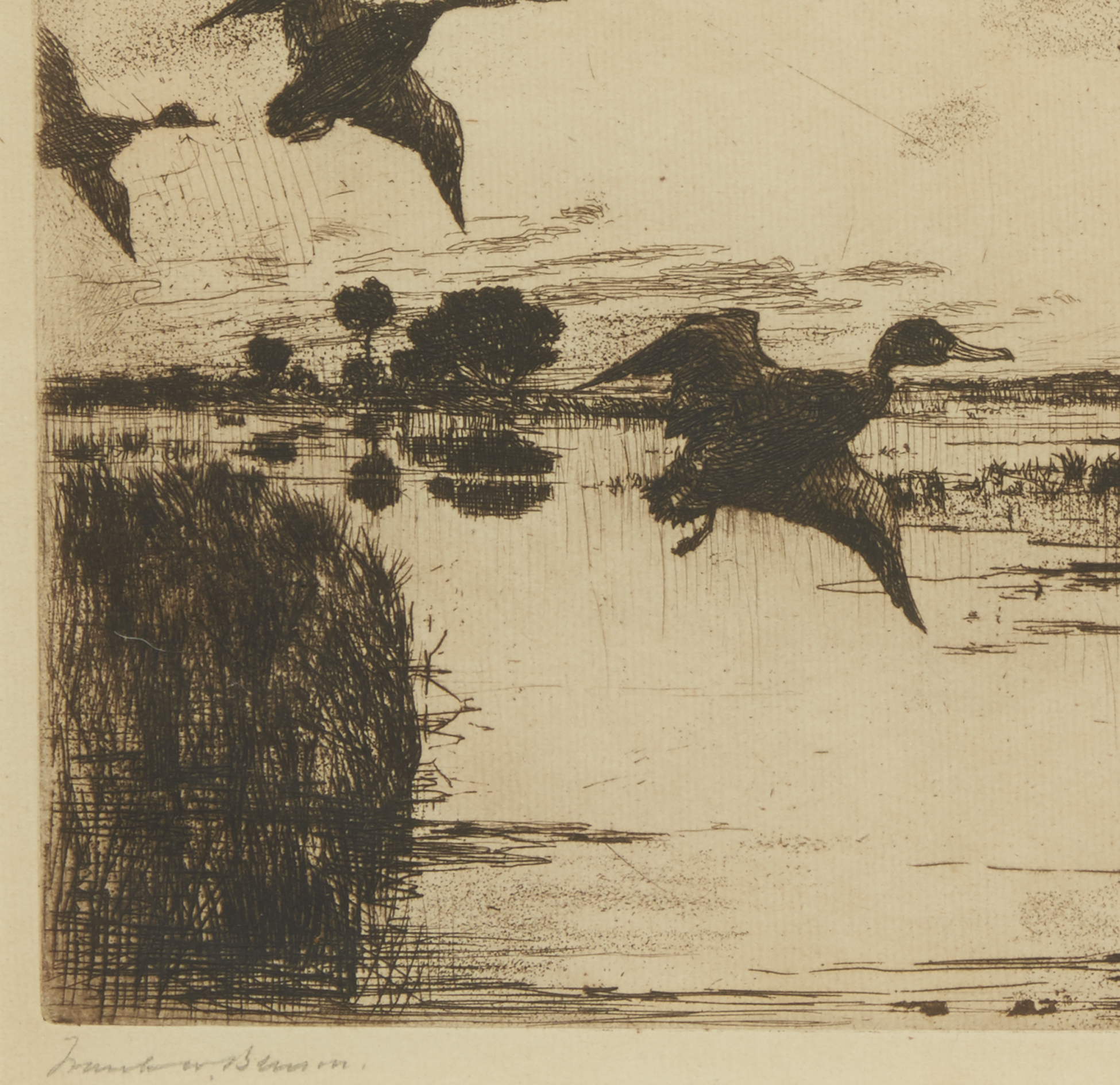 Etching, Frank W. Benson (1862-1951), "Marshes at Evening" | Witherell ...