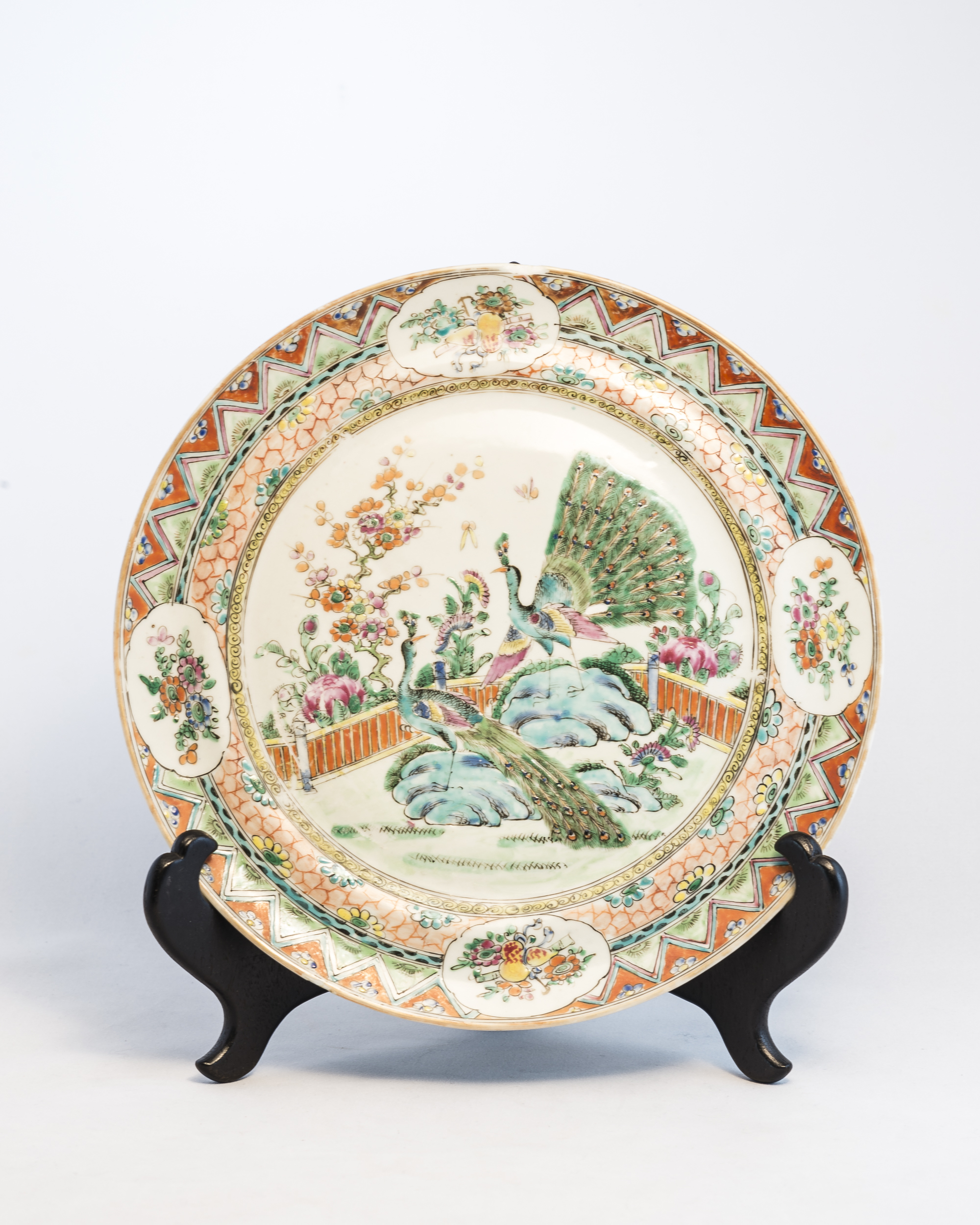 Three Chinese Rose Medallion Plates | Witherell's Auction House
